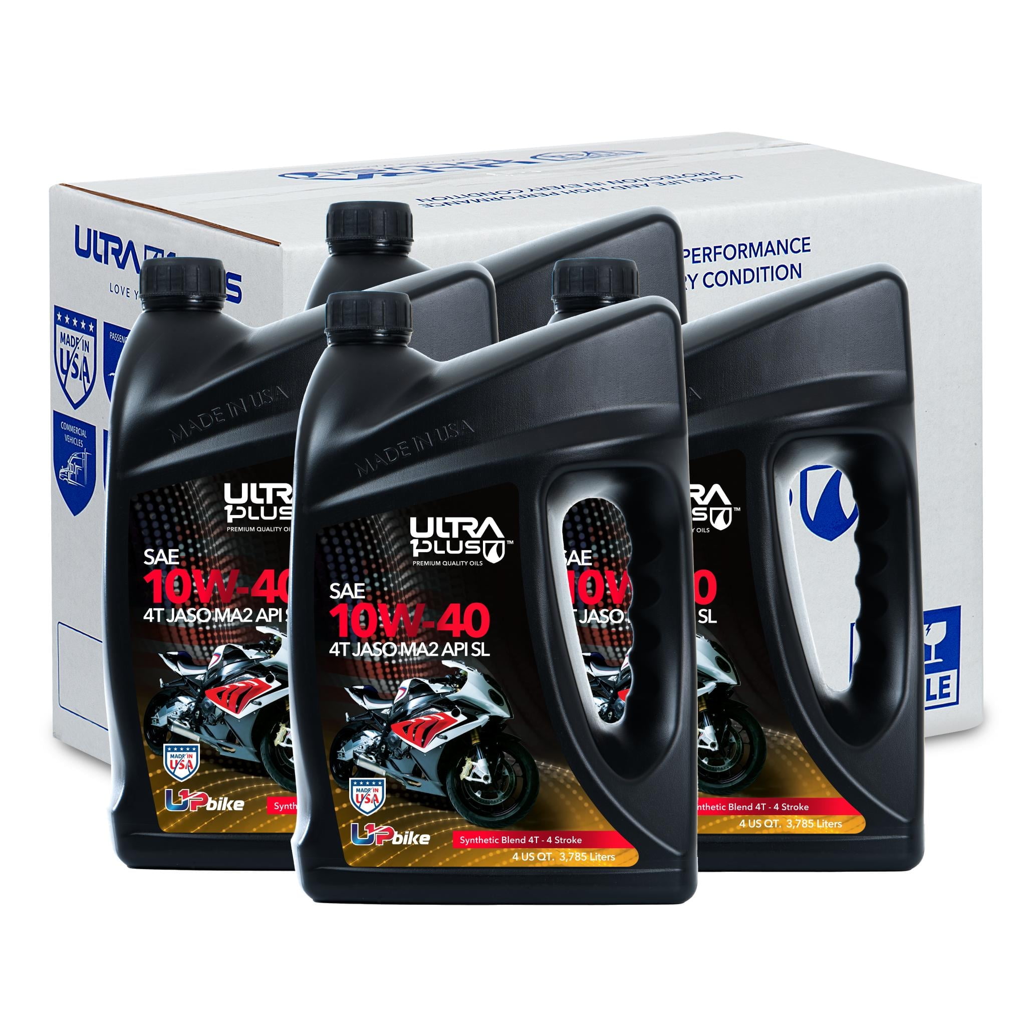 Ultra1Plus Synthetic Blend 10W-40 4T Motor Oil, API SL, JASO MA2, 4 ...