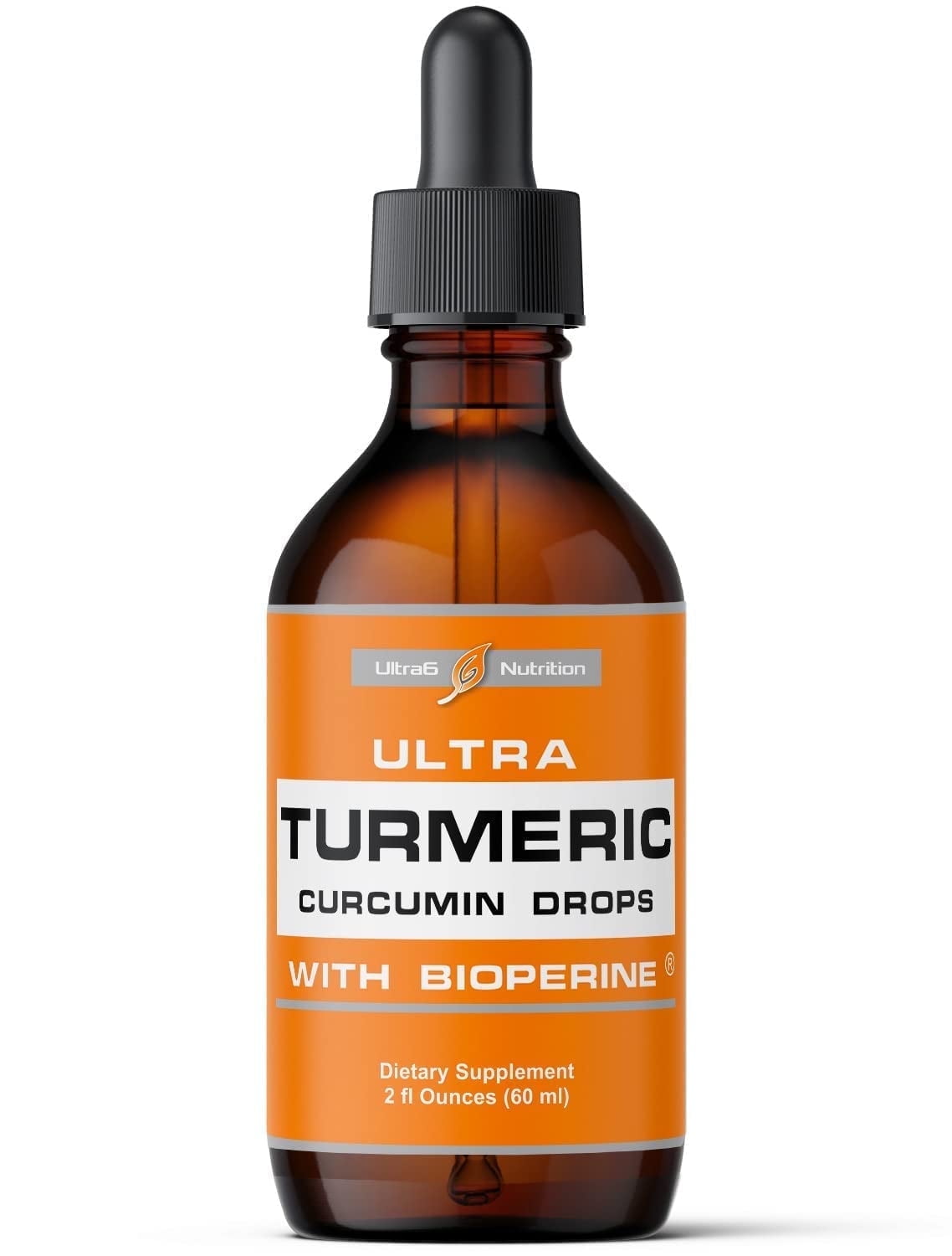 Ultra6 Nutrition Liquid Turmeric Curcumin Extract Drops with Black ...