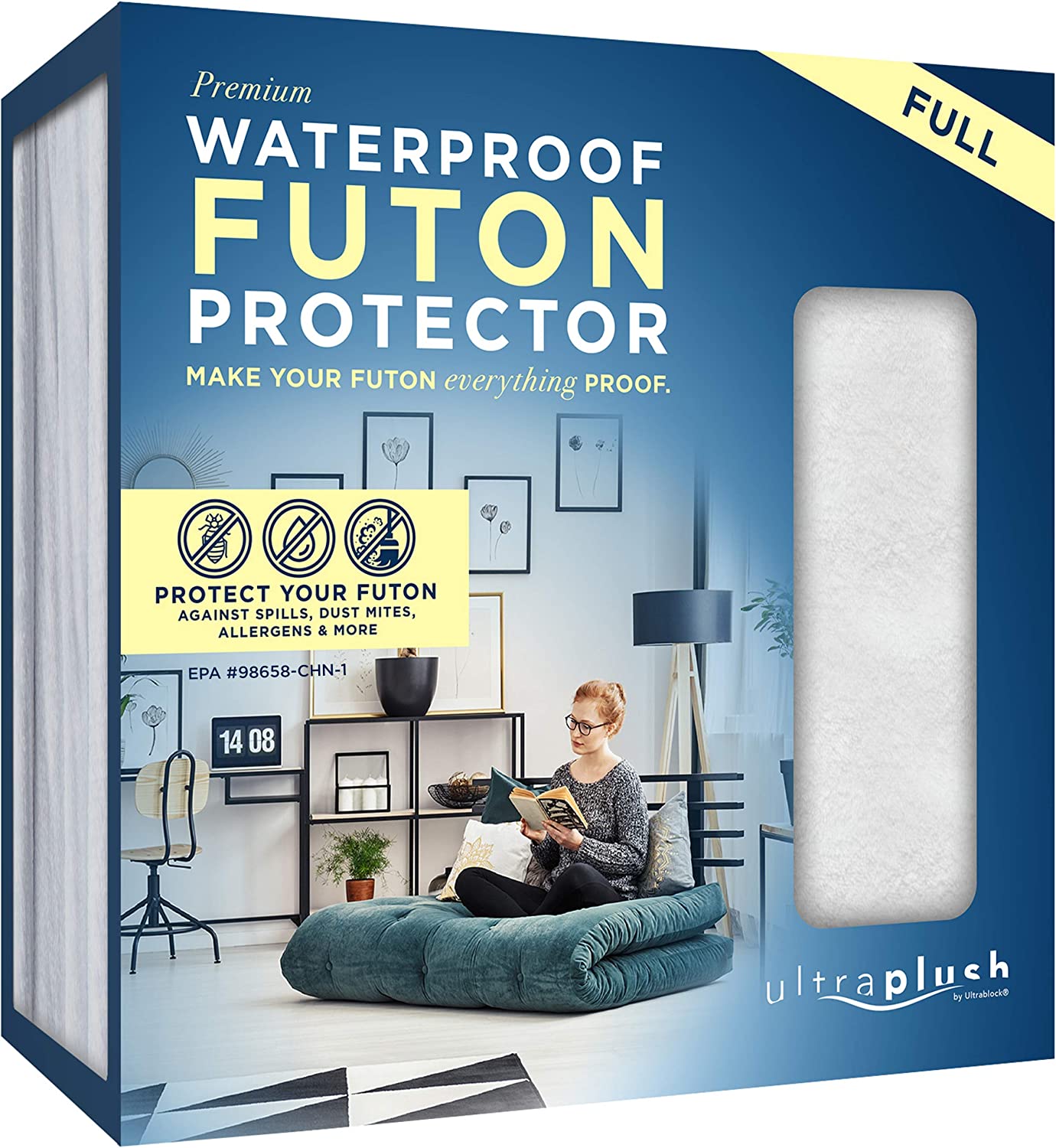 UltraBlock Futon Waterproof Mattress Protector – Breathable, Noiseless ...