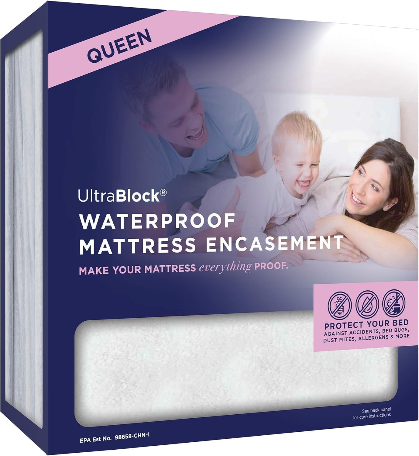 UltraBlock Zippered Premium Queen Mattress Protector – Deep Pocket (9 ...