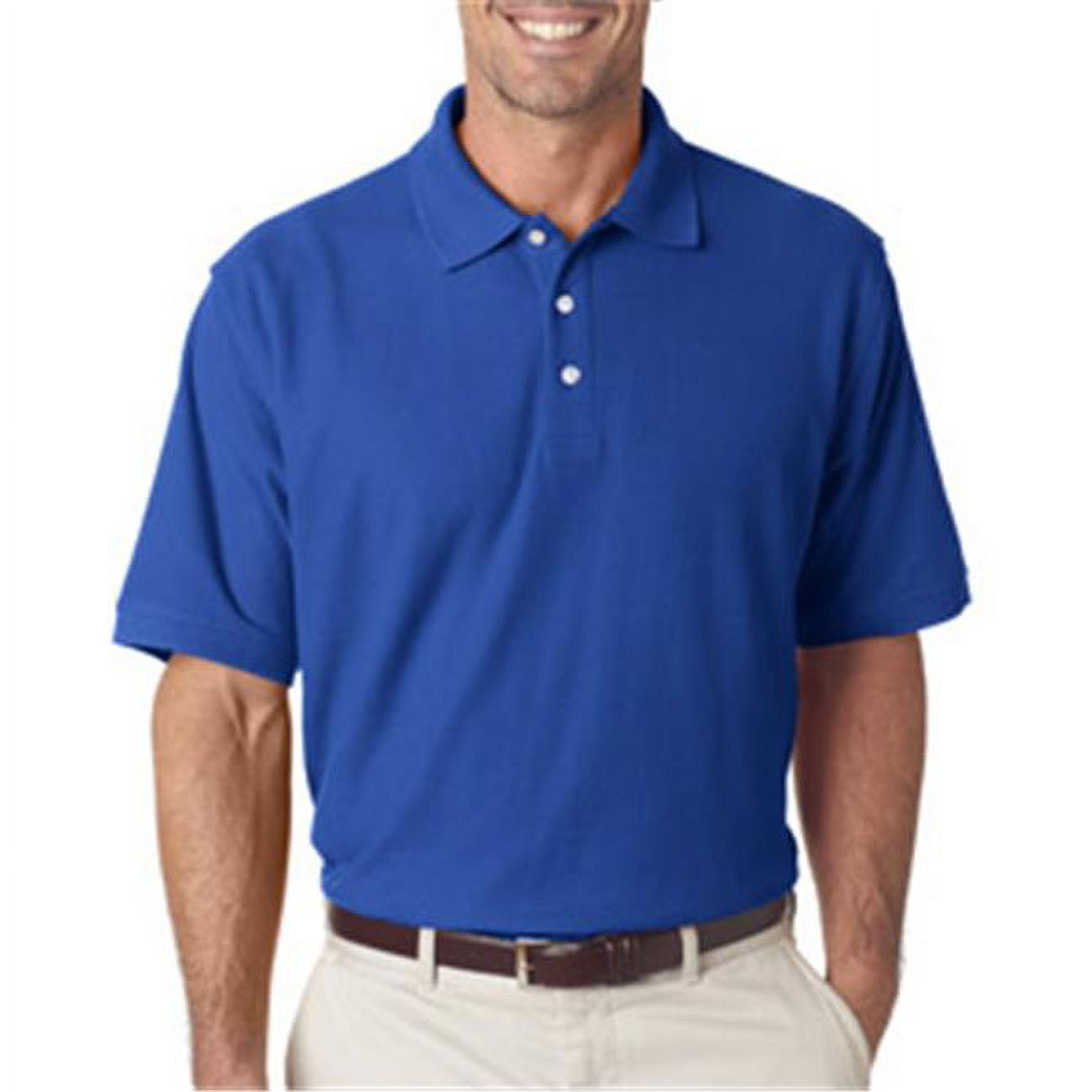 UltraClub 7510 Mens Platinum Honeycomb Pique Polo - Royal, Large ...