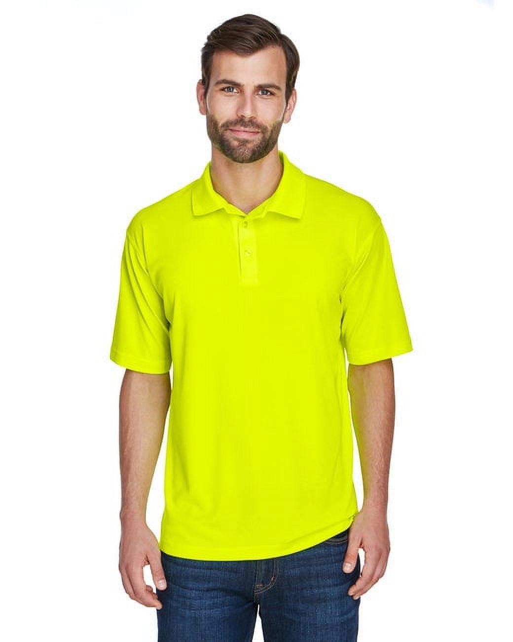 UltraClub 8210 Mens Cool & Dry Mesh Pique Polo Bright Yellow 6X-Large ...