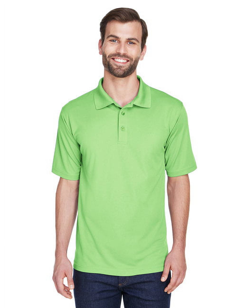 UltraClub 8210 Mens Cool & Dry Mesh Pique Polo Light Green Small ...