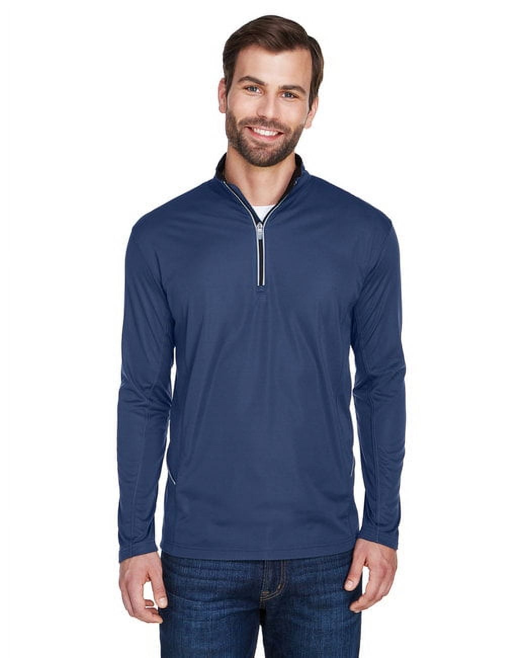 UltraClub 8230 Adult Men's Cool & Dry Sport 1/4 Zip Pullover, Navy, 4X ...