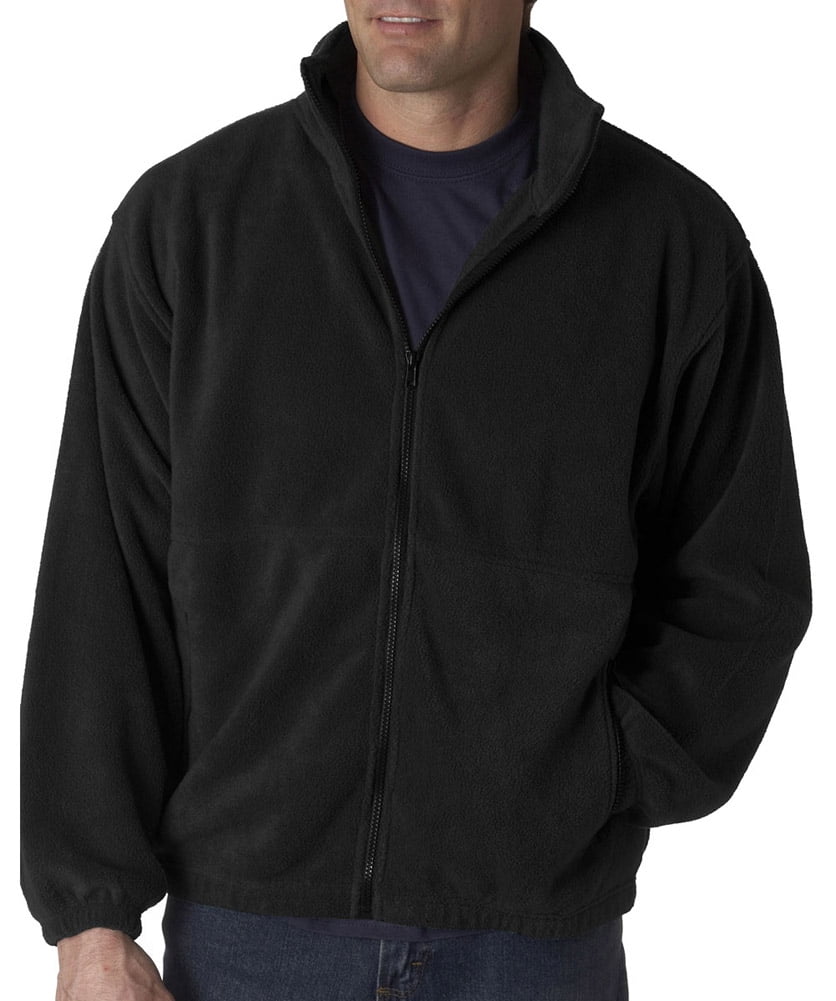UltraClub 8485 Men's Iceberg Fleece Jacket -Black-2X-Large - Walmart.com