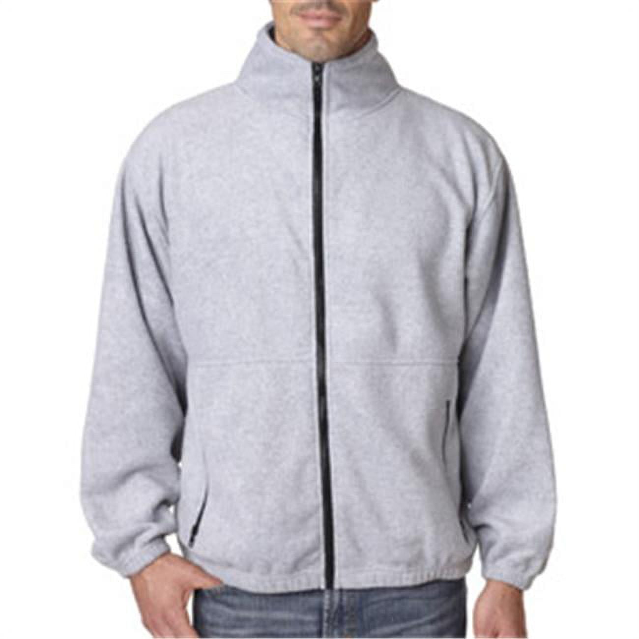 UltraClub 8485 Mens Iceberg Fleece Full-Zip Jacket - Grey Heather ...