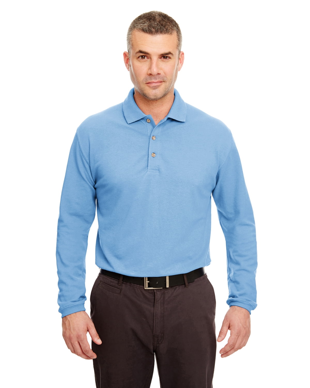 UltraClub Long-Sleeve Classic Pique Polo (8532) Cornflower, 4XL ...