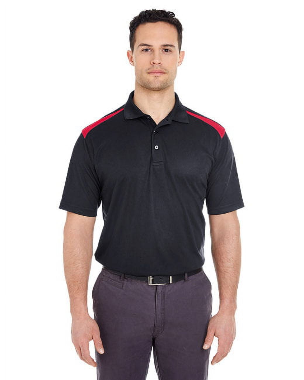 Ultraclub 8215 Men's Cool & Dry 2-Tone Mesh Pique Polo Shirt - Walmart.com
