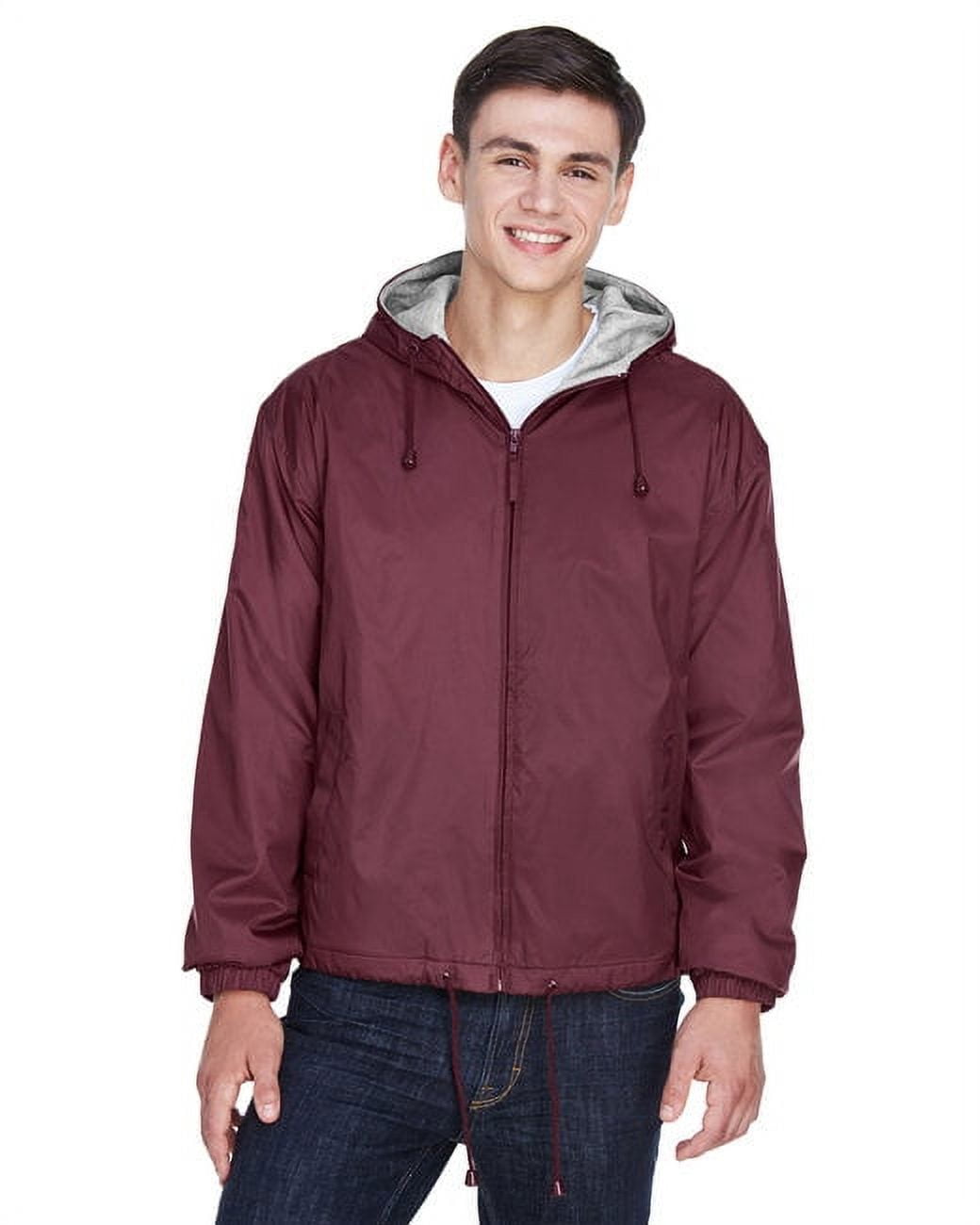 UltraClub Fleece-Lined Hooded Plain Coat Unisex 8915 - Walmart.com