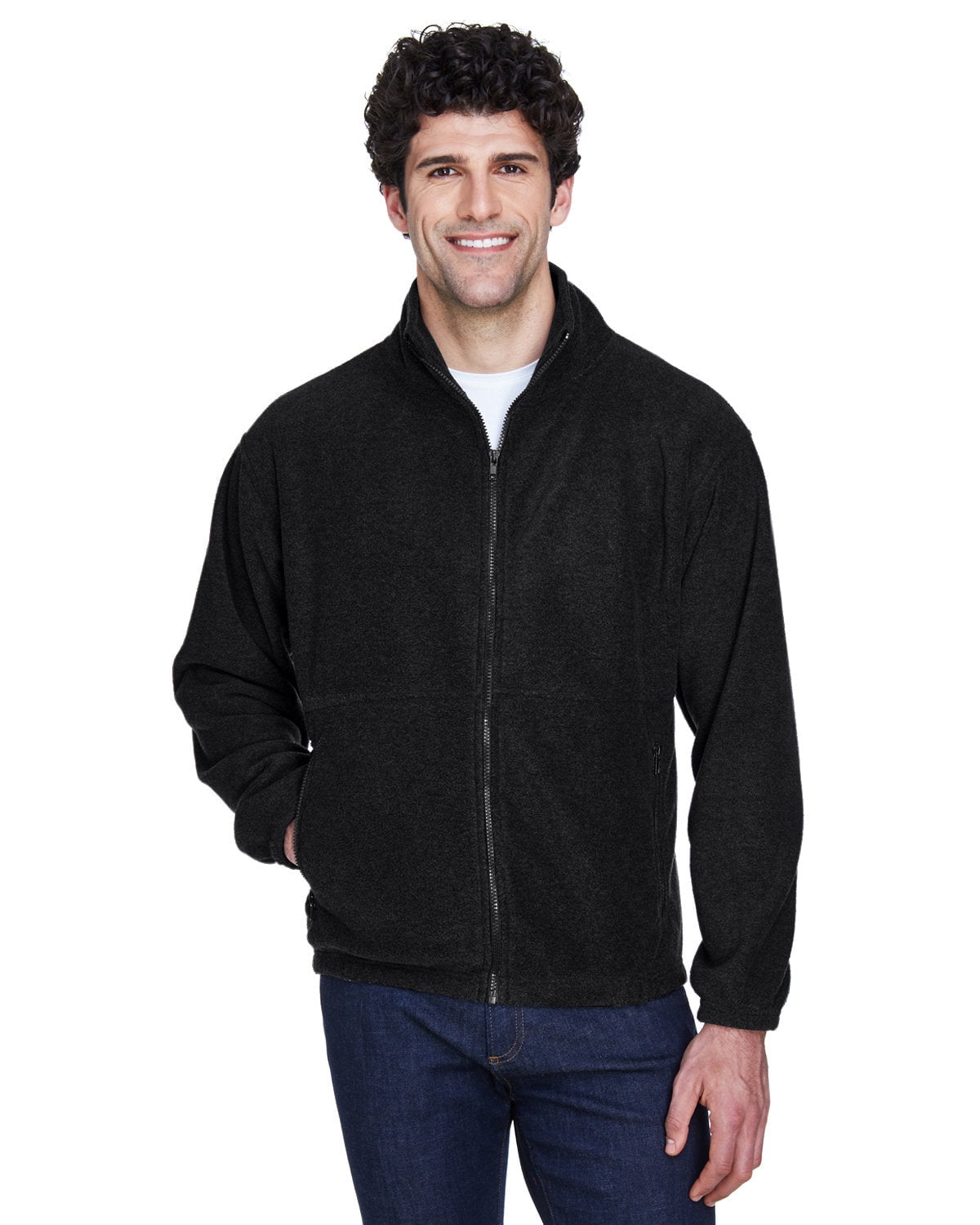 UltraClub Iceberg Fleece Full-Zip Jacket (8485) Black, 6XL - Walmart ...