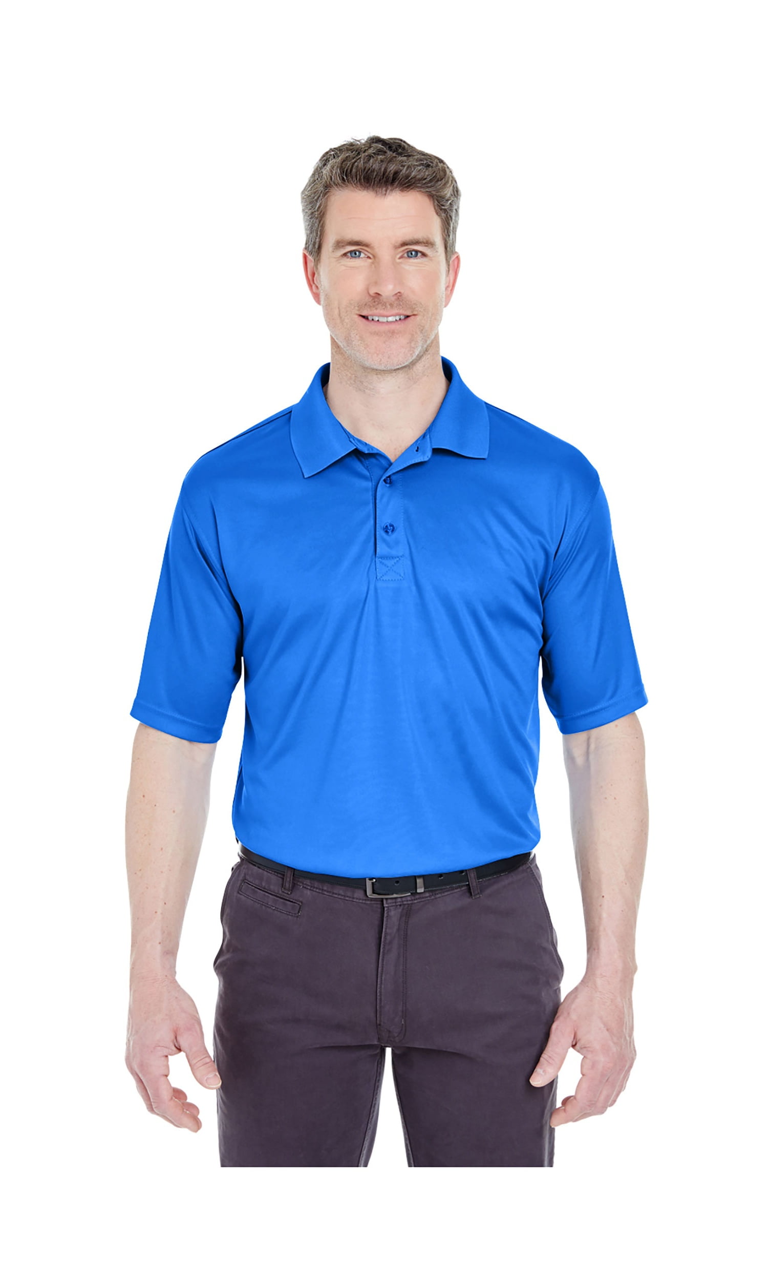 UltraClub Men's Cool & Dry Sport Interlock Polo Shirt, Style 8425 ...