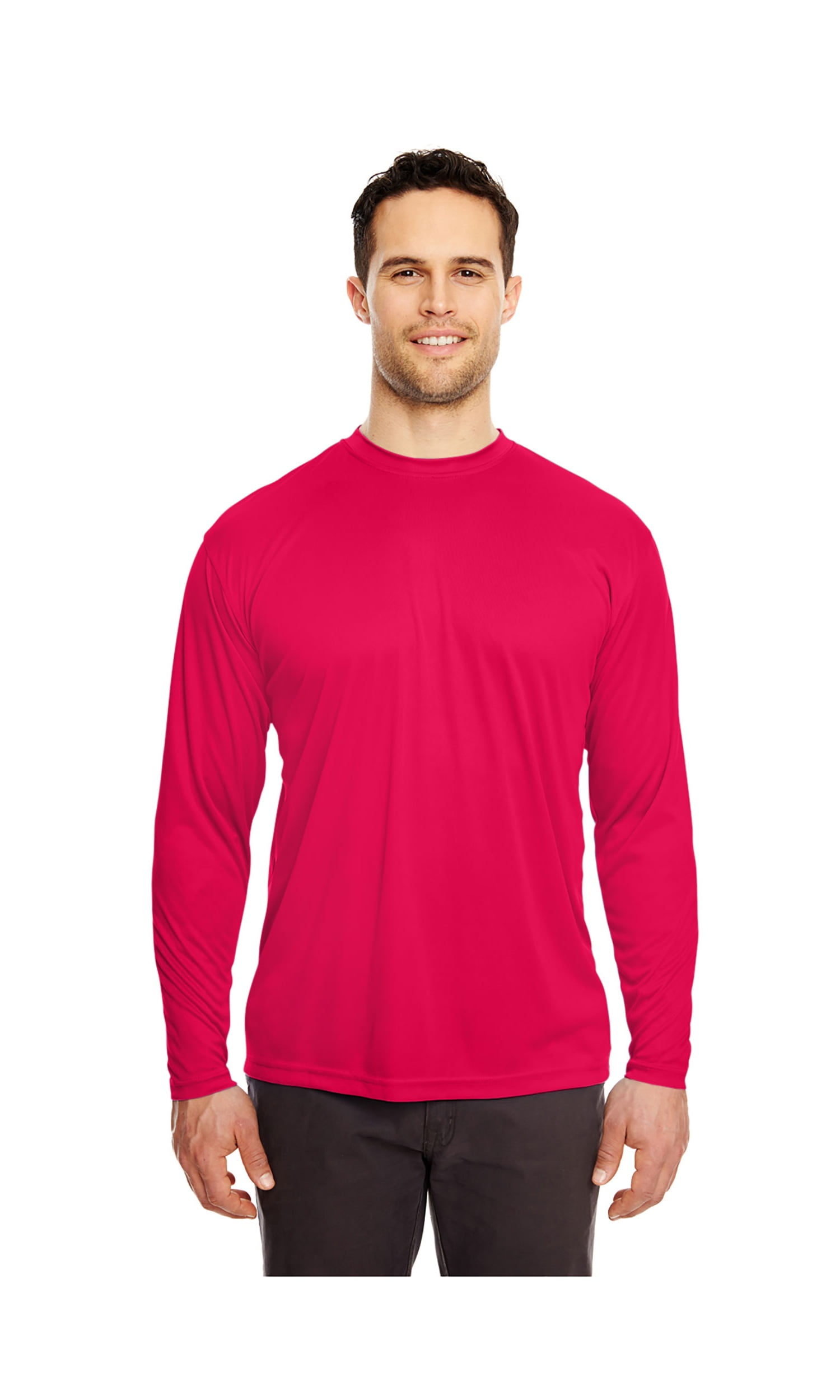 UltraClub Men's Sport Long-Sleeve Performance Tee, Style 8422 - Walmart.com