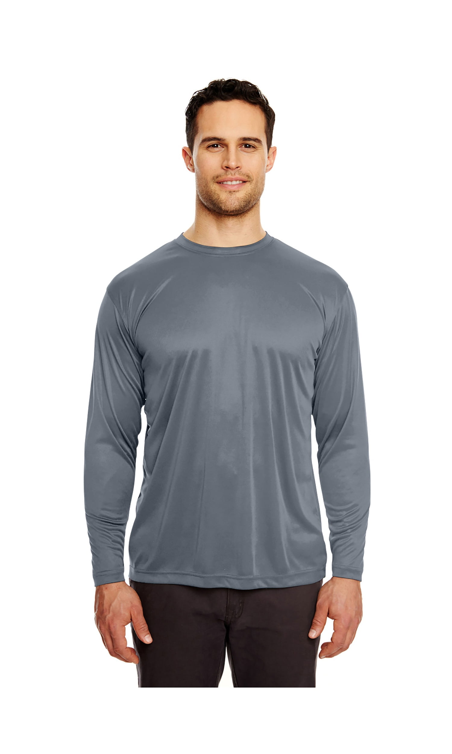 UltraClub Men's Sport Long-Sleeve Performance Tee, Style 8422 - Walmart.com