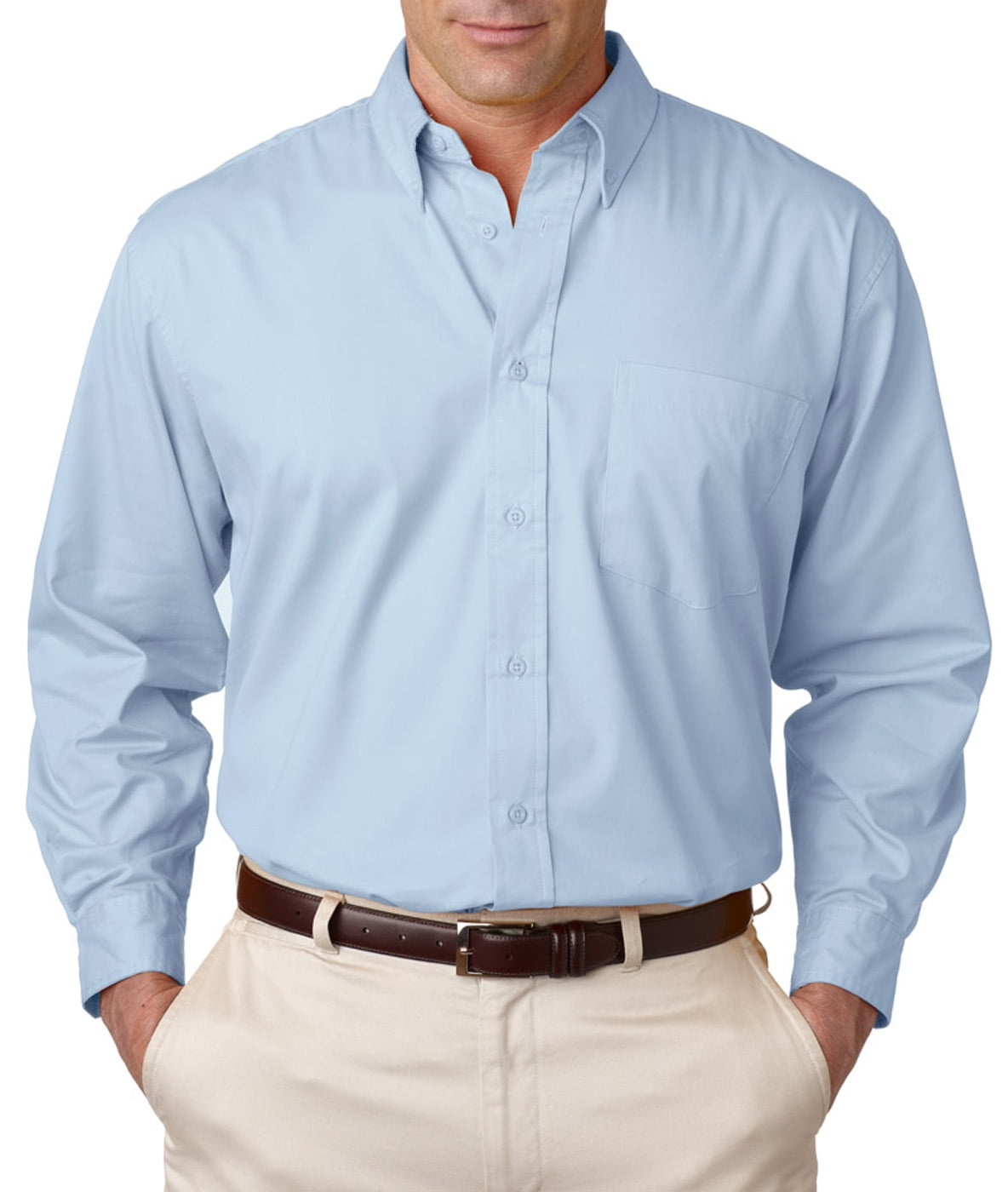 UltraClub Men'S Whisper Twill 8975 - Sky Blue Size 4XL - Walmart.com