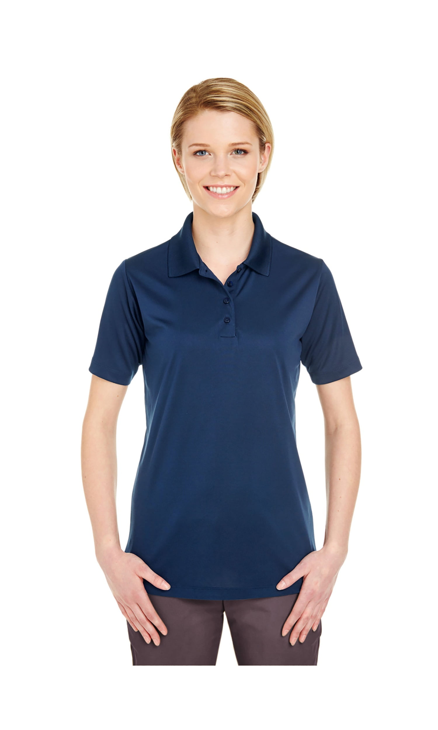 UltraClub Women's 8 Star Elite Interlock Polo Shirt, Style 8610L ...