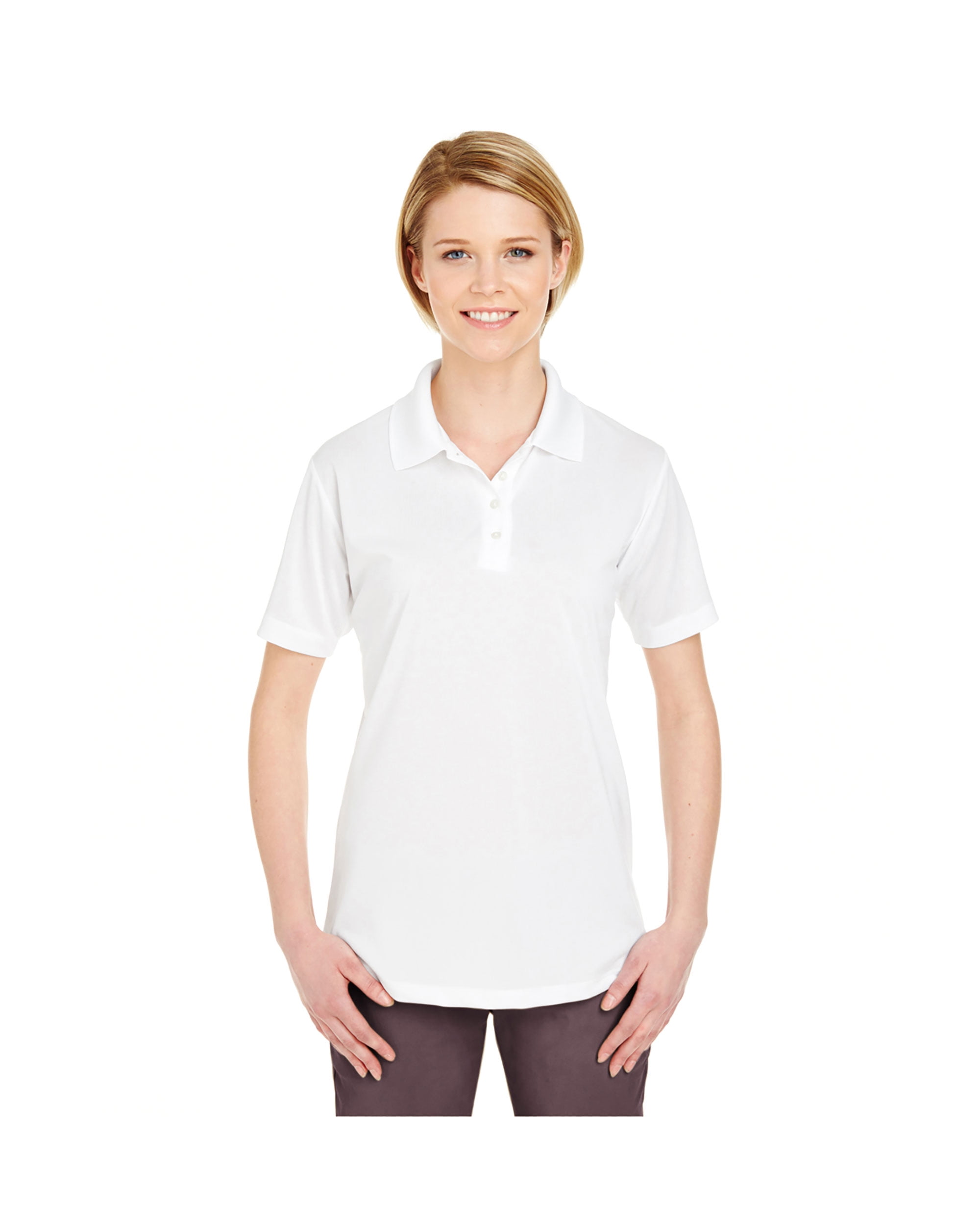UltraClub Women's 8 Star Elite Interlock Polo Shirt, Style 8610L ...