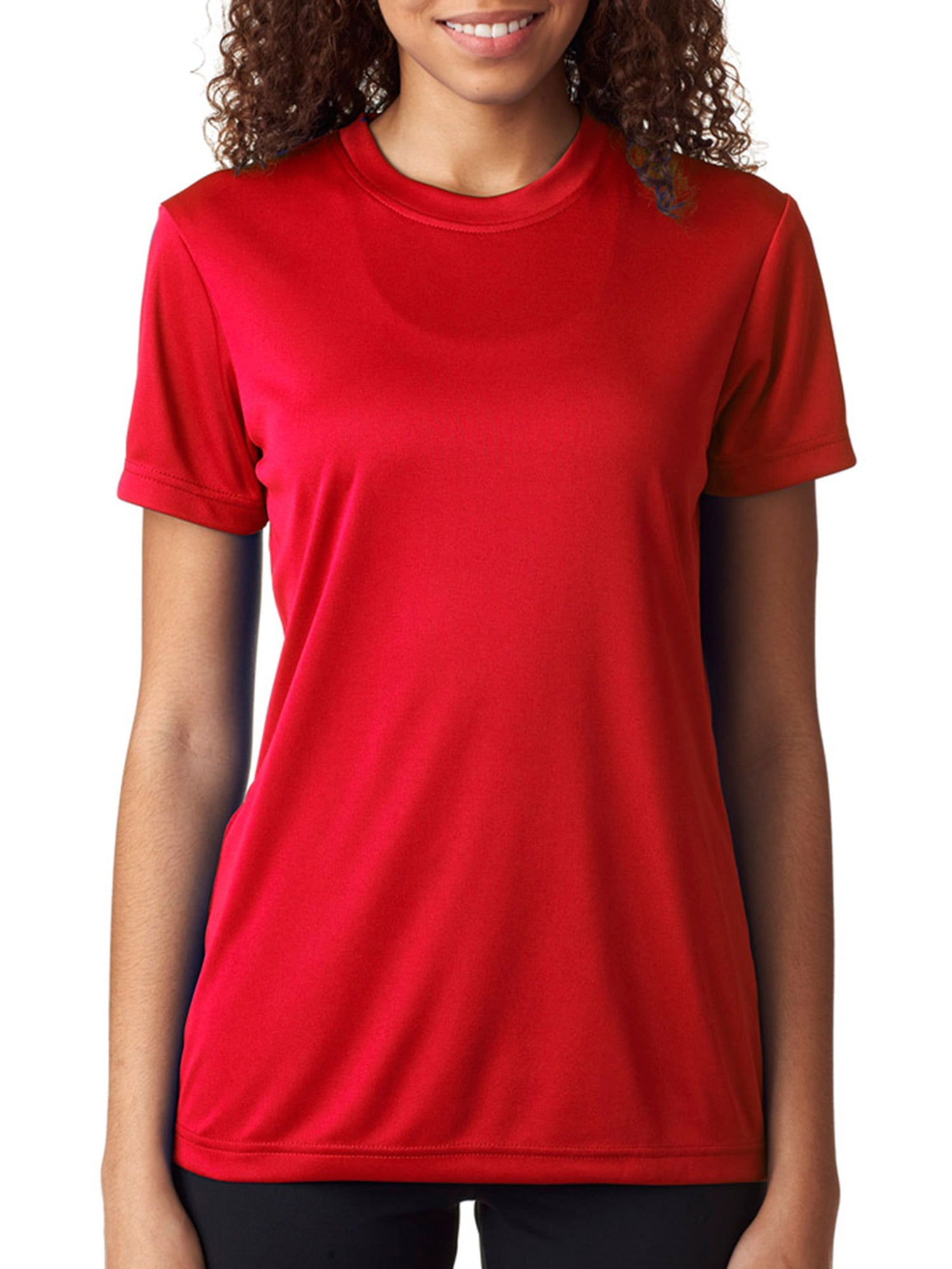 UltraClub Womens Cool & Dry Basic Performance T Shirt, Red, Medium ...