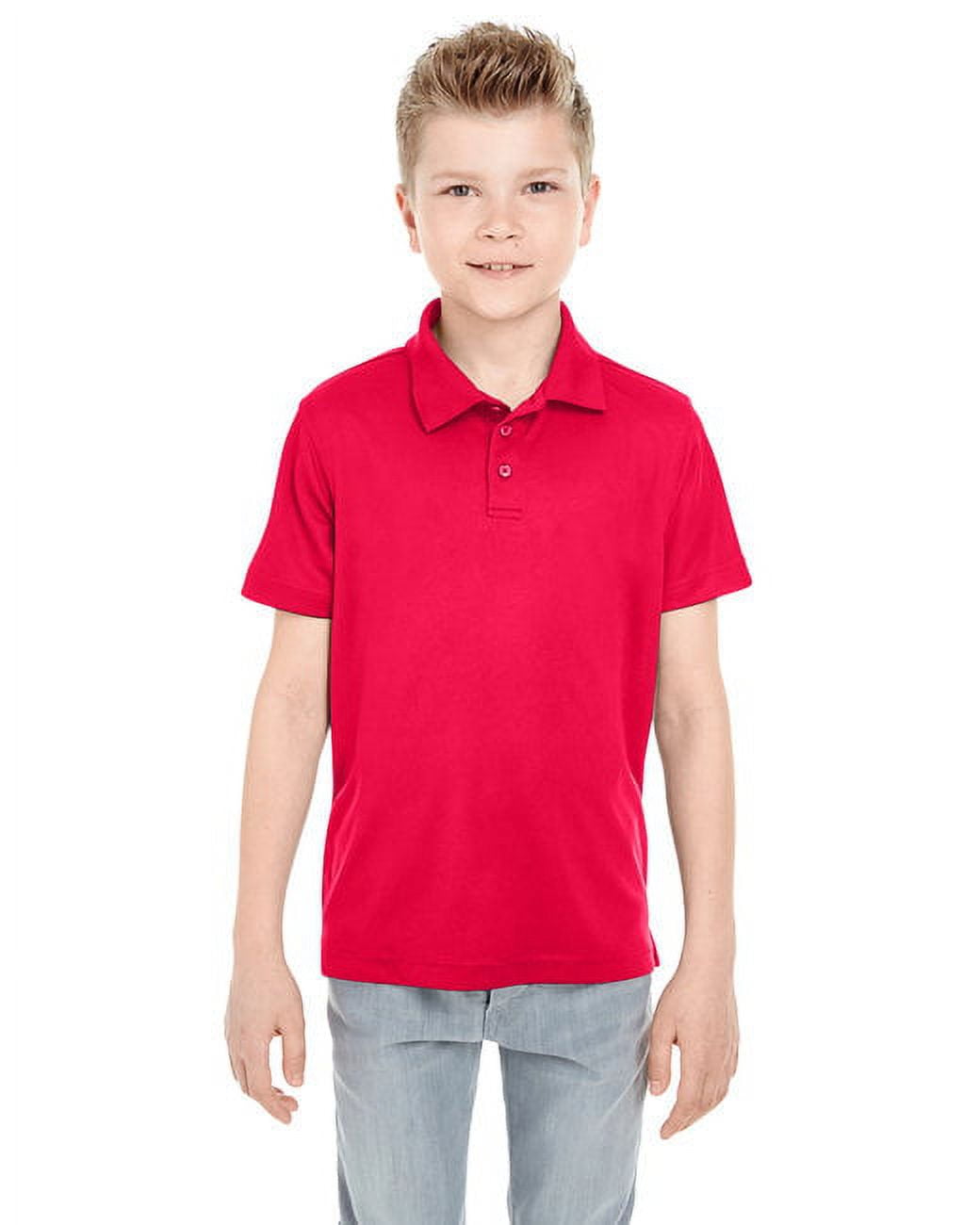 UltraClub Youth Cool & Dry Mesh Piqué Polo L RED - Walmart.com