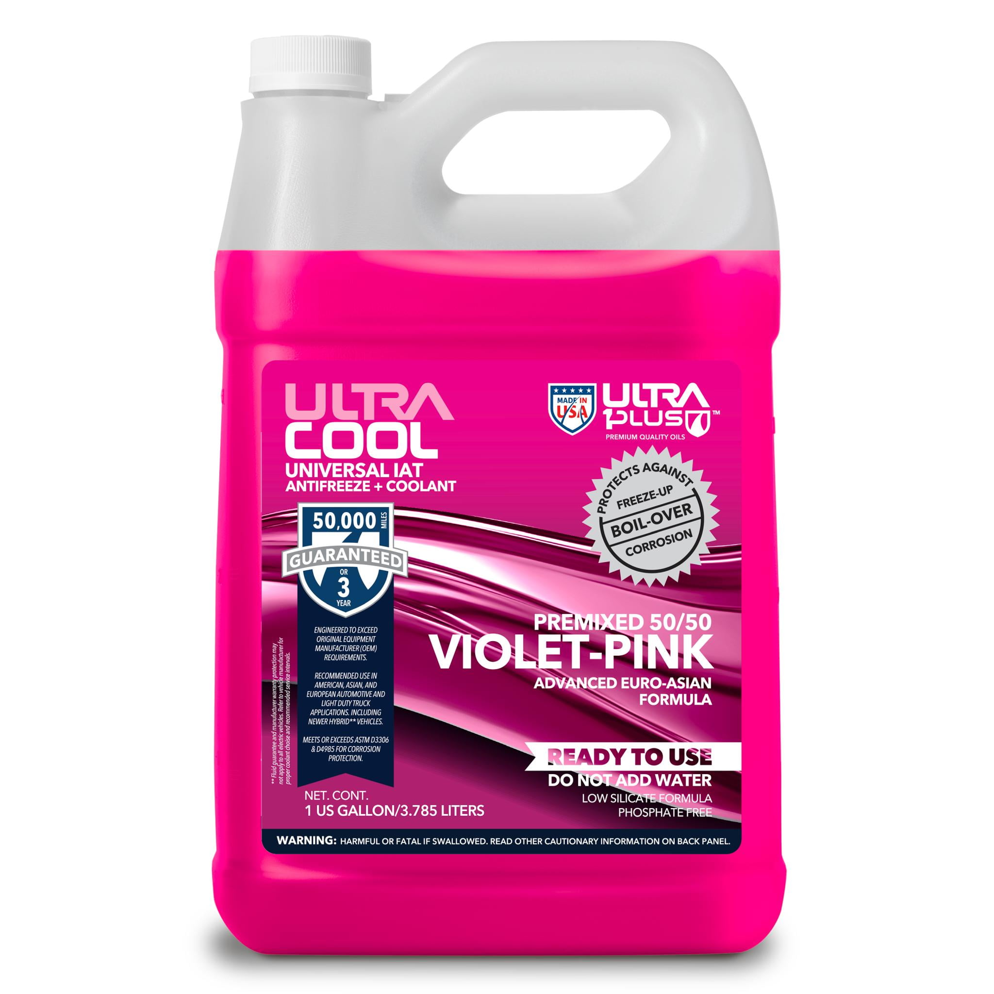 UltraCool Universal Antifreeze + Coolant PREMIXED 50/50 PINK-VIOLET (1 US Gallon / 4 QTS ...