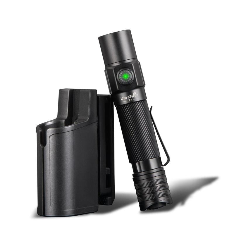 UltraFire T5 LED Tactical Flashlight, 1800 Lumens, High Power, Six ...