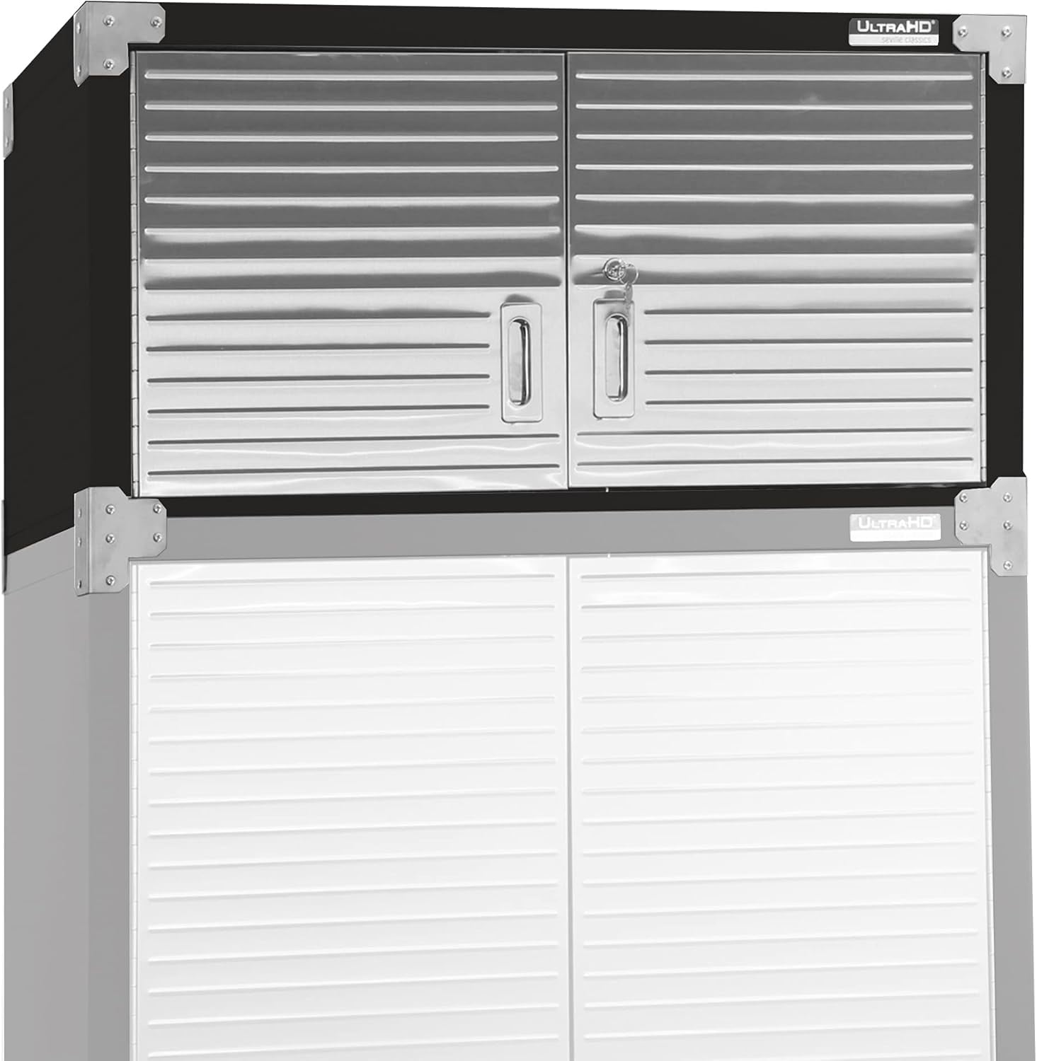 UltraHD Heavy Duty Mega Solid Steel Metal 2-Door Lockable Stacker Wall ...