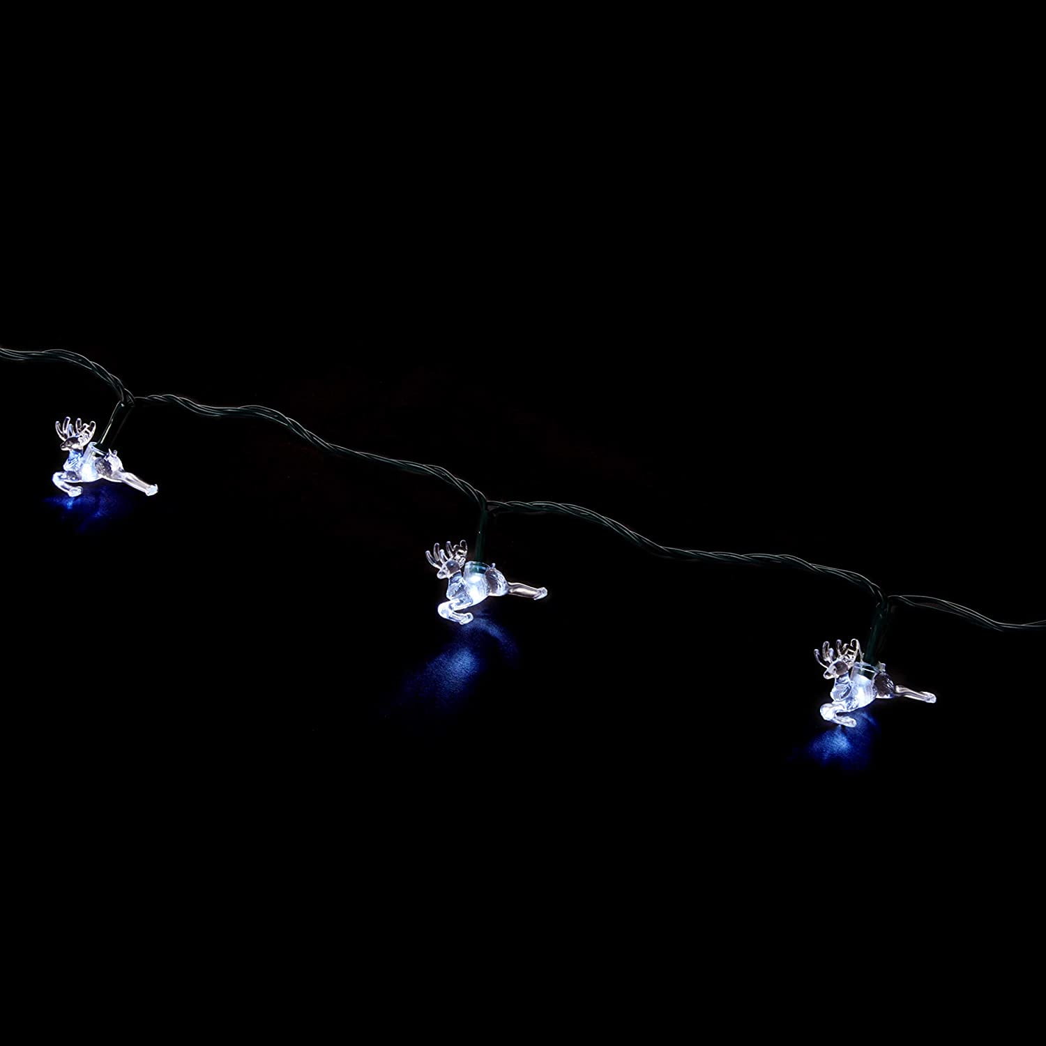 UltraLED Battery Operated Reindeer Twinkle Light String, White, 3.5 ...