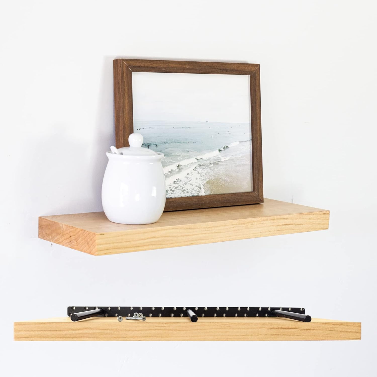 UltraShelf Solid Wood Floating Shelf for Wall Decor, Maple, 18'' Long x ...