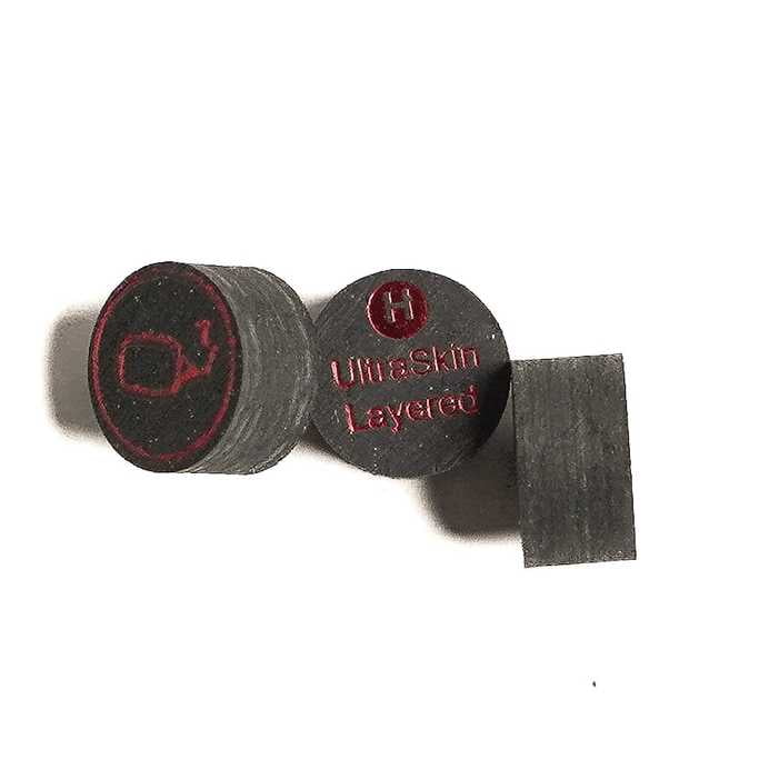UltraSkin (Black) Layered Cue Tips(Hard) Pool Cue Tip Billiards 14mm ...