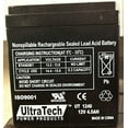 UltraTech UT-1240 12V, 4.5Ah Sealed Lead Acid Alarm Battery UT1240 ...