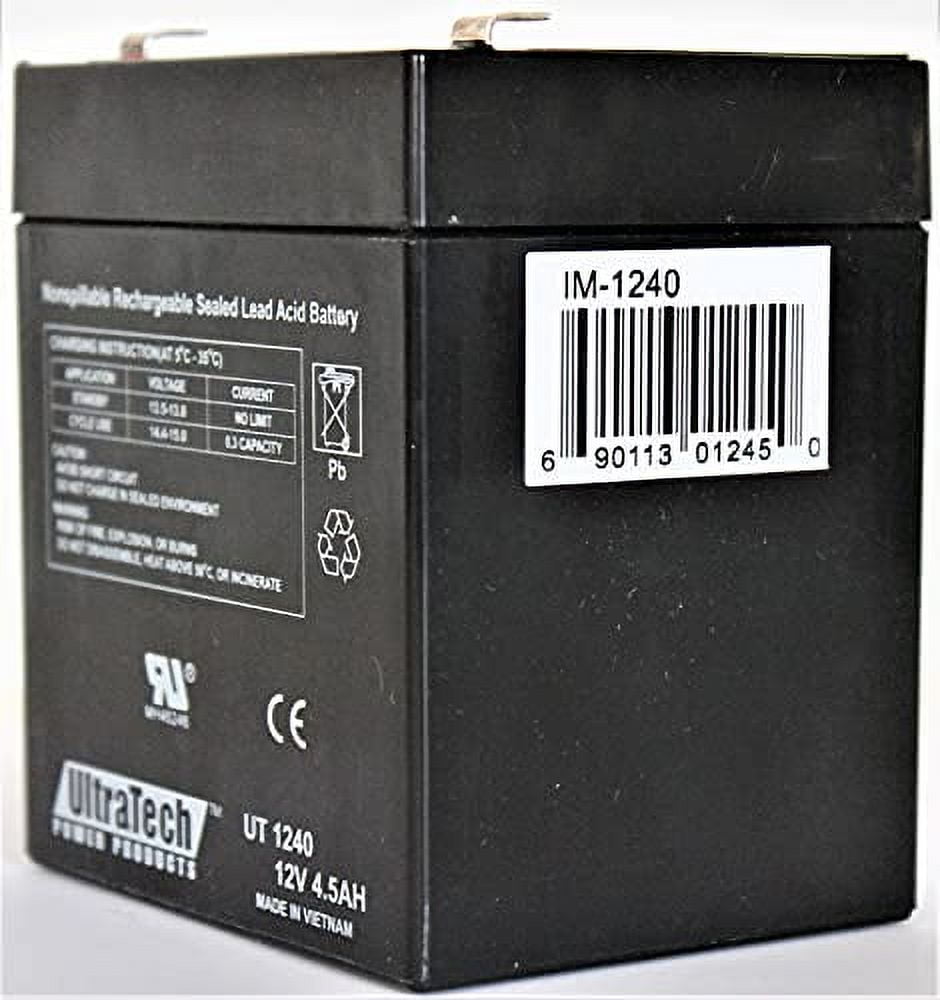 UltraTech UT-1240 / UT-1250-F1 12V, 4.5Ah Sealed Lead Acid Alarm ...