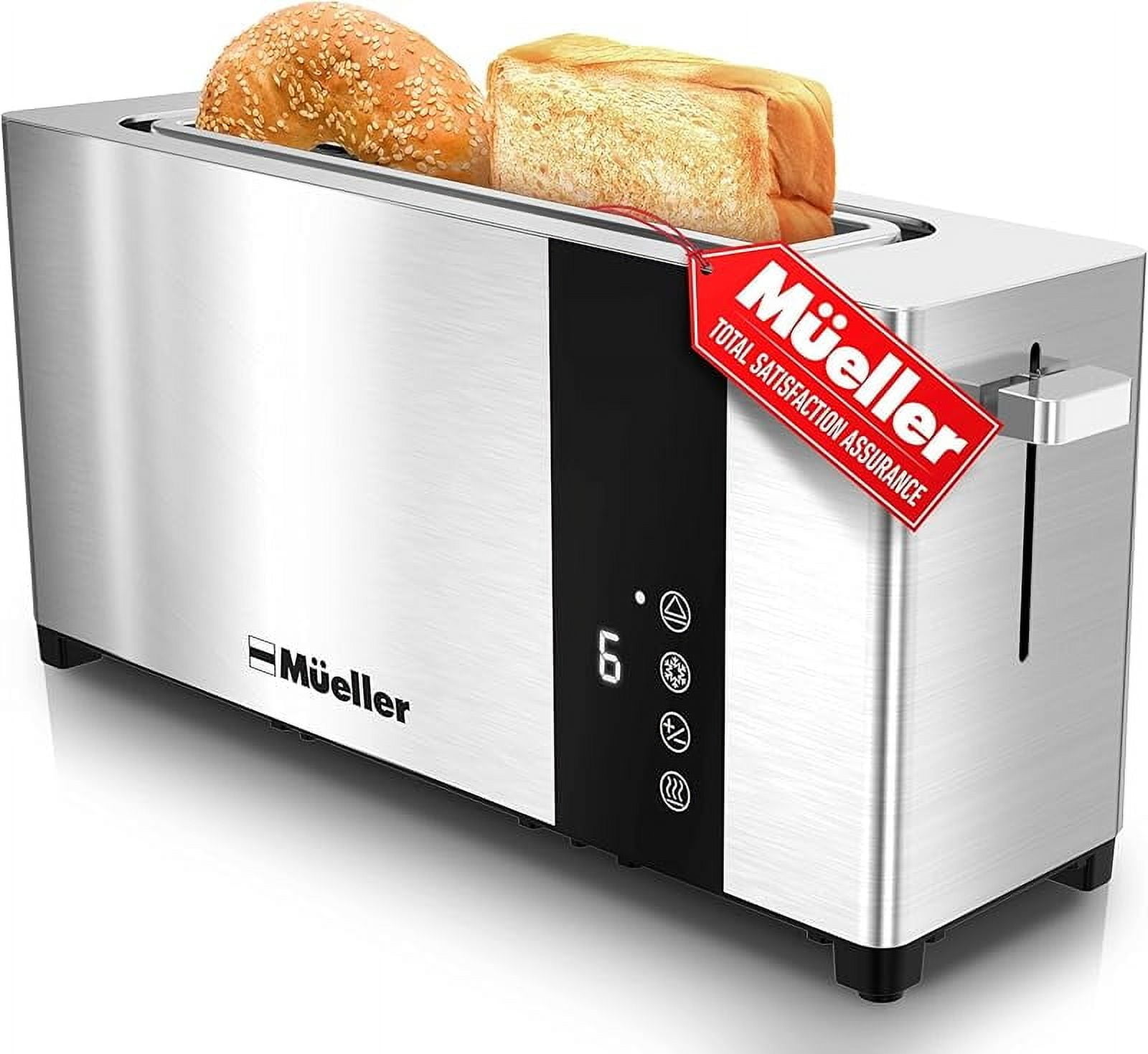 UltraToast Full Stainless Steel Toaster 2 Slice, Long Extra-Wide Slots ...