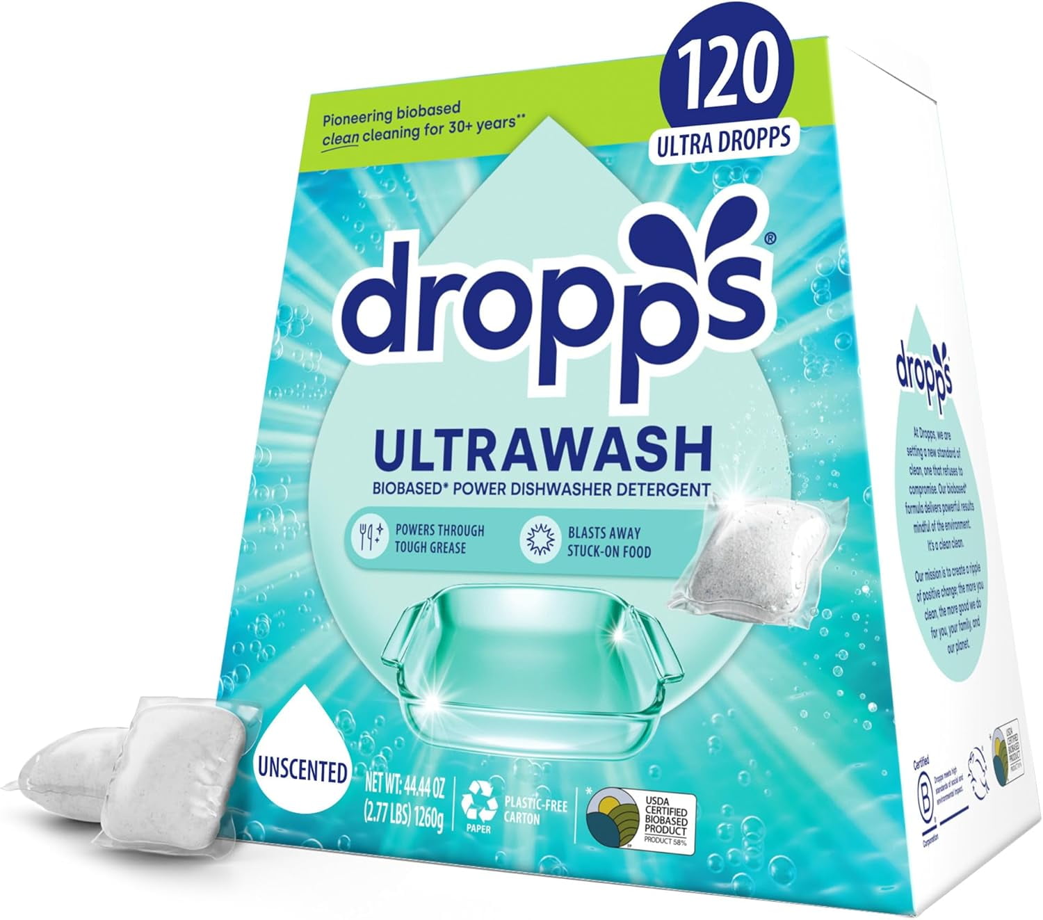 UltraWash Dishwasher Pods, Unscented (120 Count) - Biobased Power Deep ...