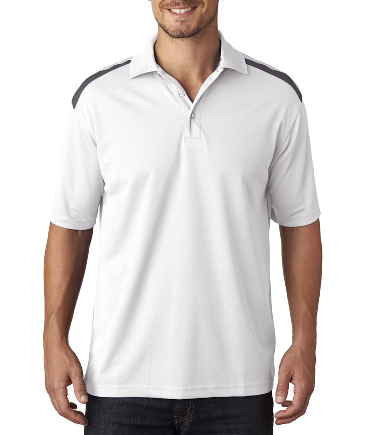 Ultraclub 8215 Men's Cool & Dry 2-Tone Mesh Pique Polo Shirt - Walmart.com