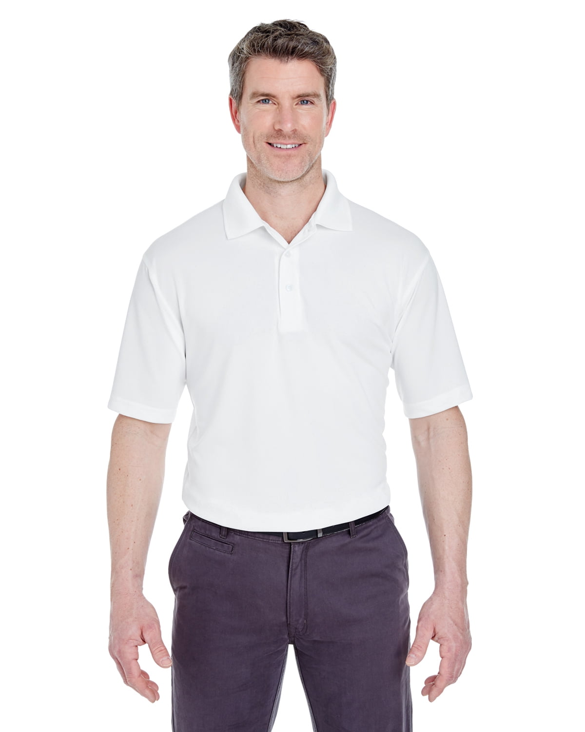 ULTRACLUB 8445 MEN'S COOL & DRY STAIN-RELEASE PERFORMANCE POLO, WHITE ...