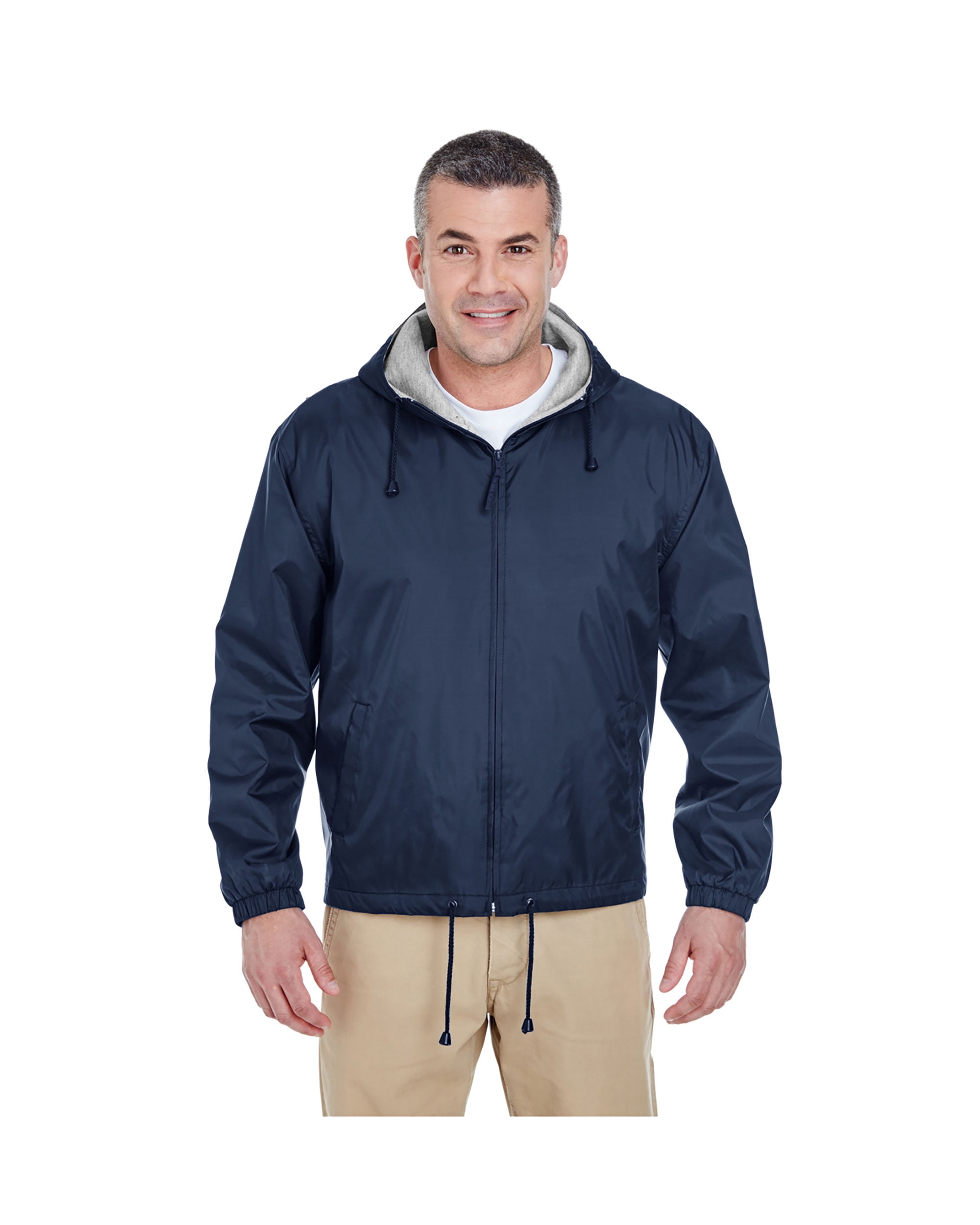 Ultraclub 8915 Adult Fleece-Lined Hooded Jacket - Walmart.com