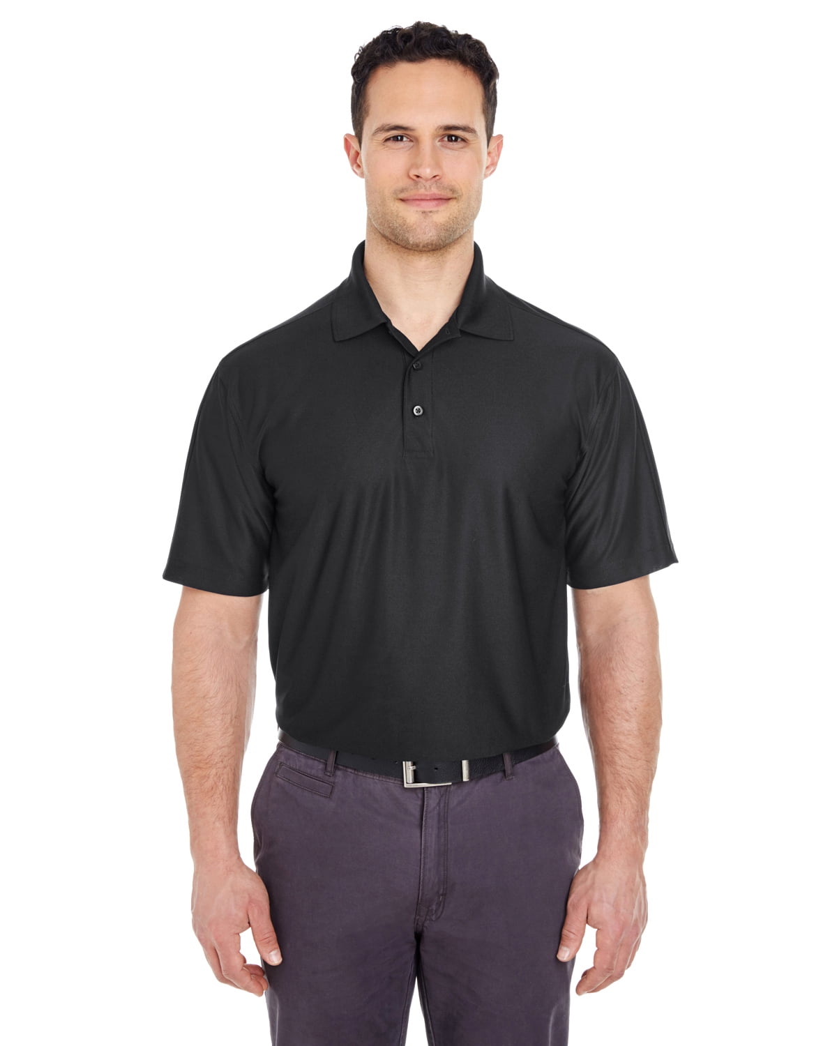 ULTRACLUB 8415 MEN'S COOL & DRY ELITE PERFORMANCE POLO, BLACK, 2XL ...