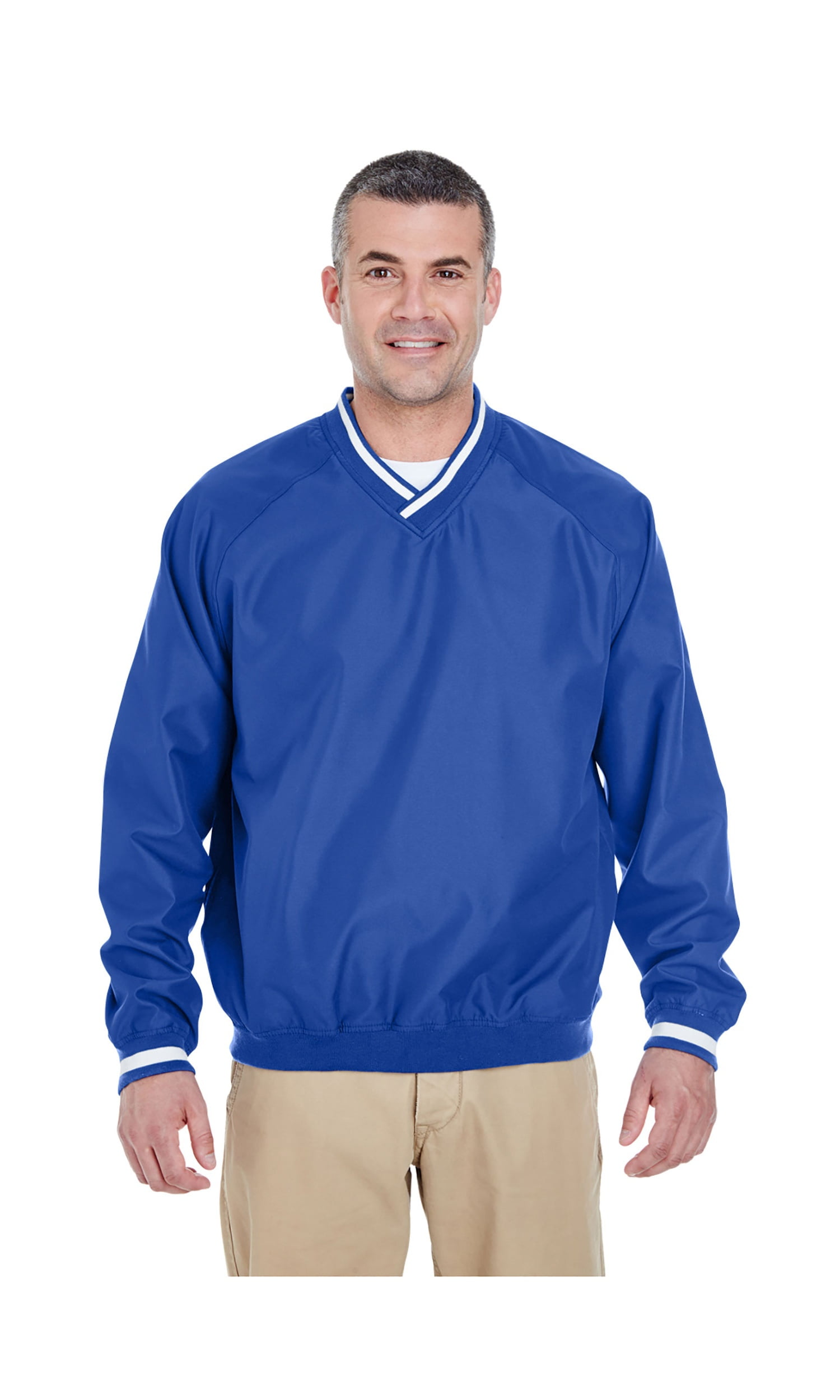 Ultraclub Men'S Cross Over V Neck Microfiber Windshirt, Style 8926 ...