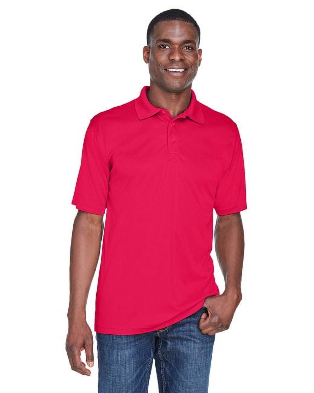 Ultraclub Men's Cool & Dry Sport Interlock Polo Shirt, Red, XXXX-Large ...