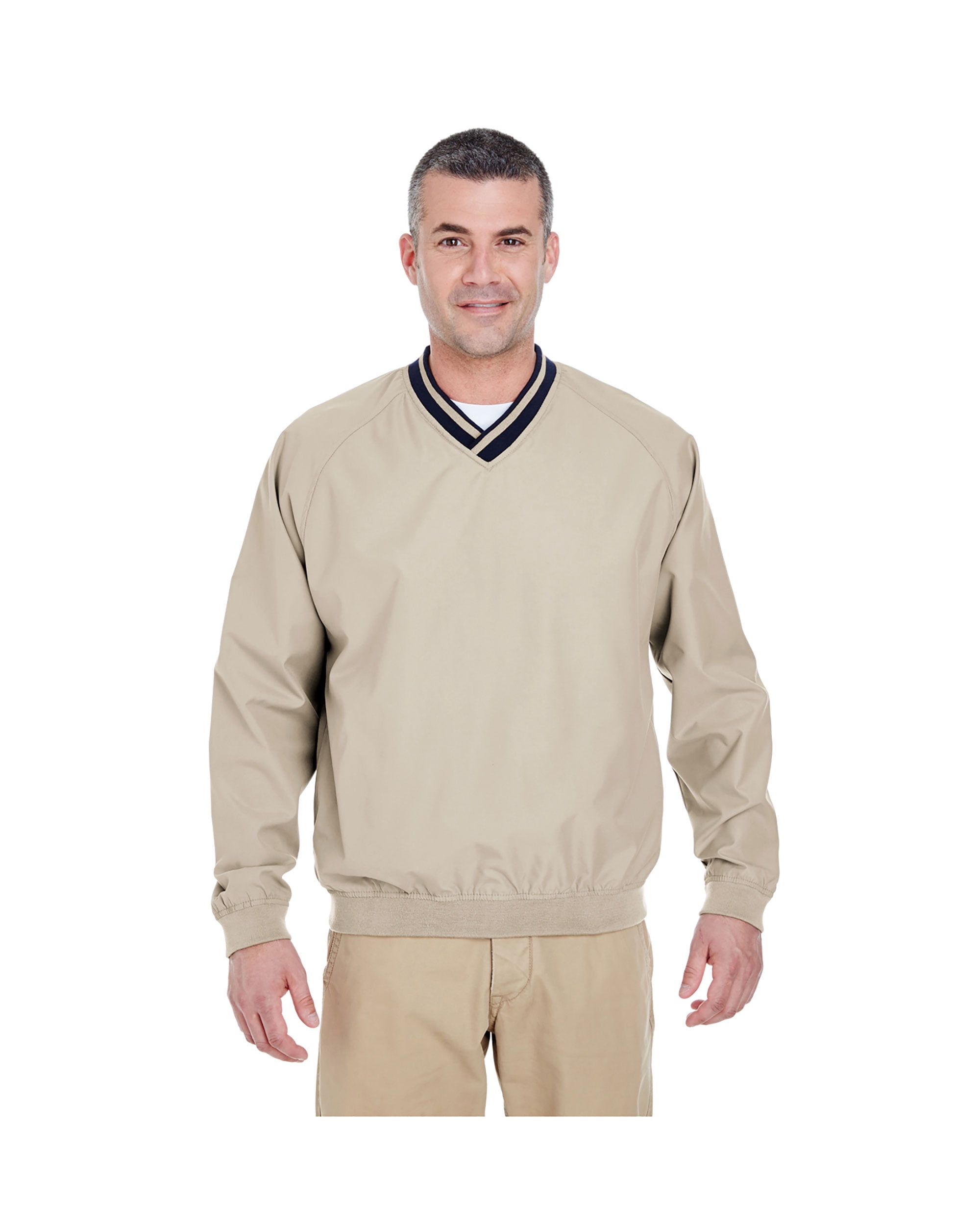 Ultraclub Men's Cross Over V Neck Microfiber Windshirt, Style 8926 ...