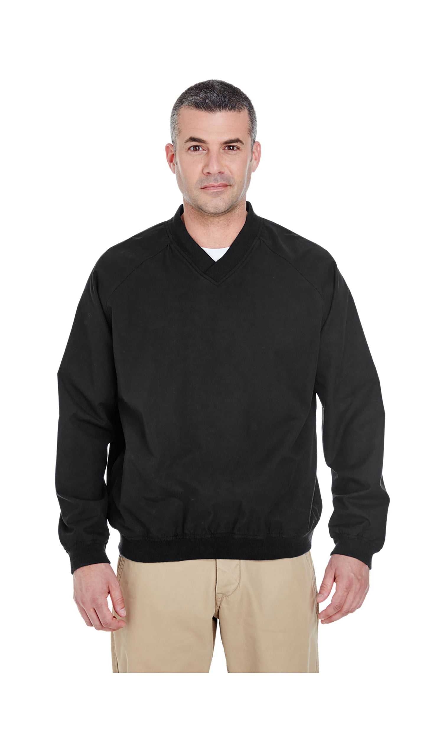Ultraclub Men's Cross Over V Neck Microfiber Windshirt, Style 8926 ...