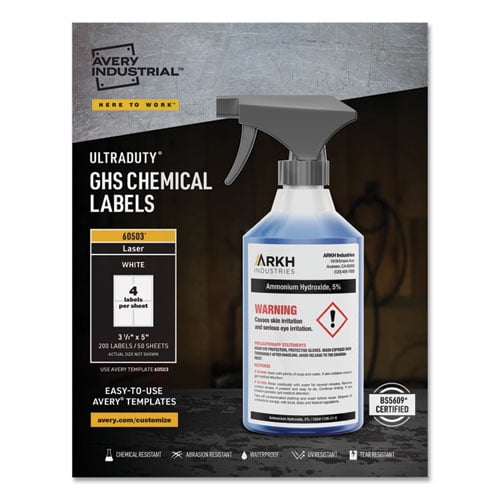 Ultraduty Ghs Chemical Waterproof And Uv Resistant Labels, 3.5 X 5 ...