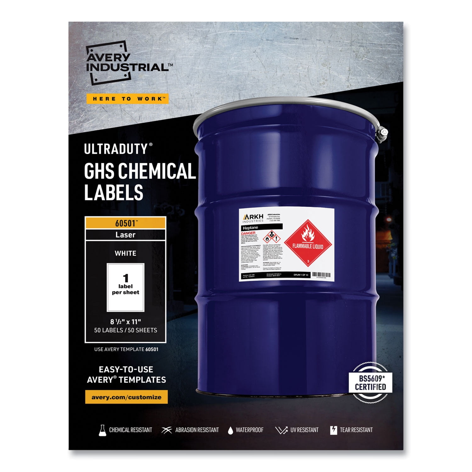 Ultraduty Ghs Chemical Waterproof And Uv Resistant Labels, 8.5 X 11 ...