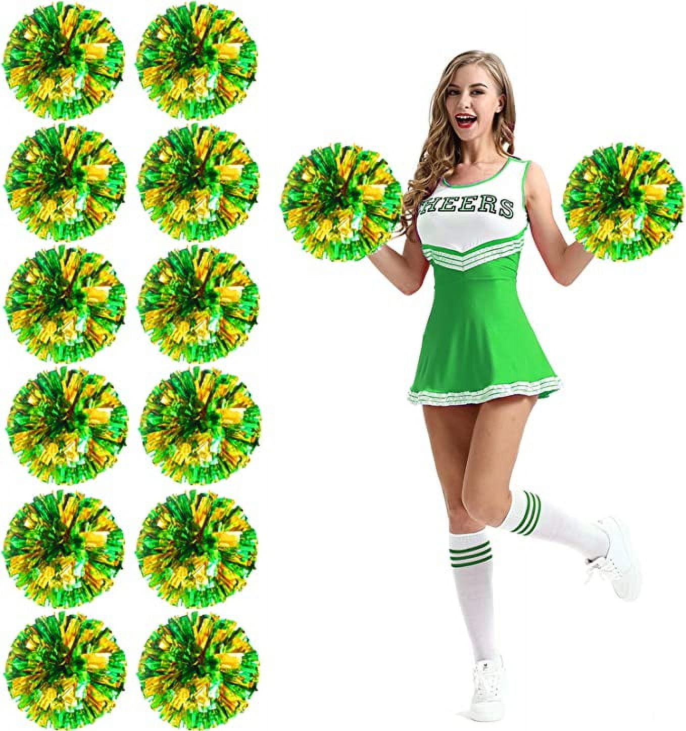 Ultrafun 12Pcs Cheerleading Pom Poms with Finger Holes Metallic Foil ...