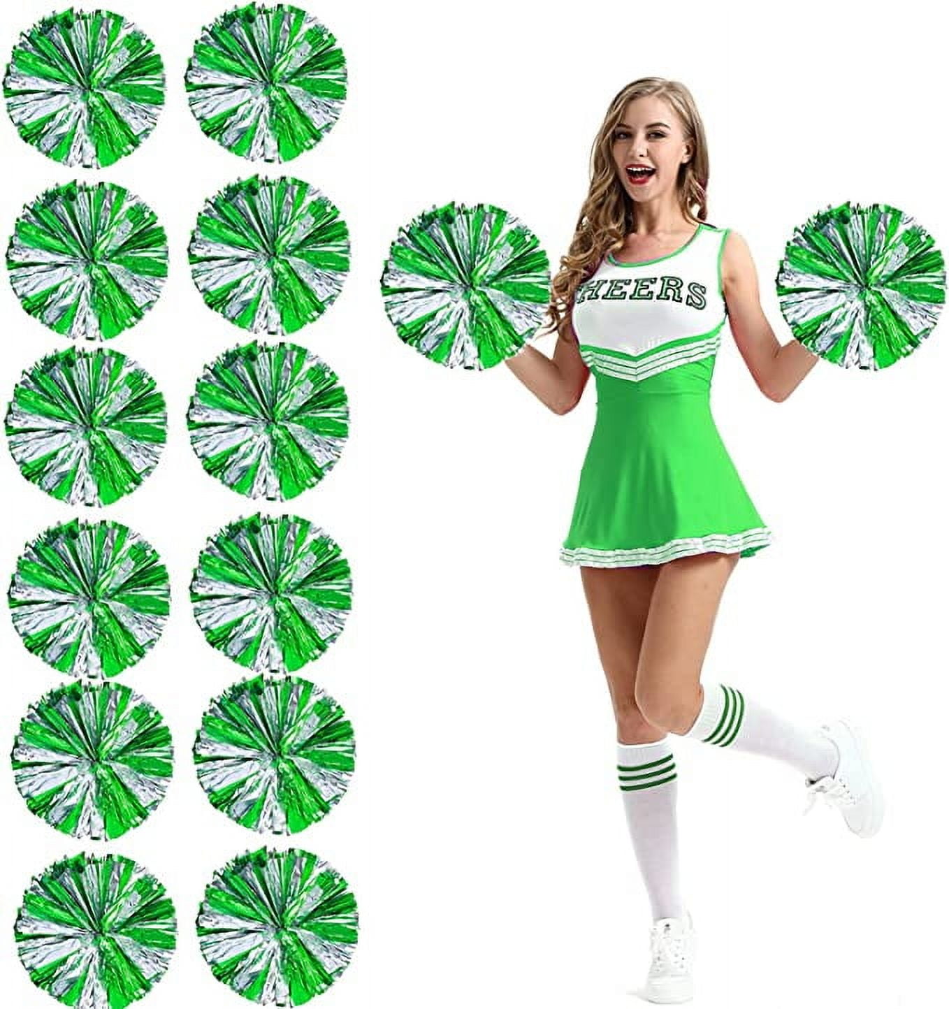 Ultrafun 12Pcs Cheerleading Pom Poms with Finger Holes Metallic Foil ...