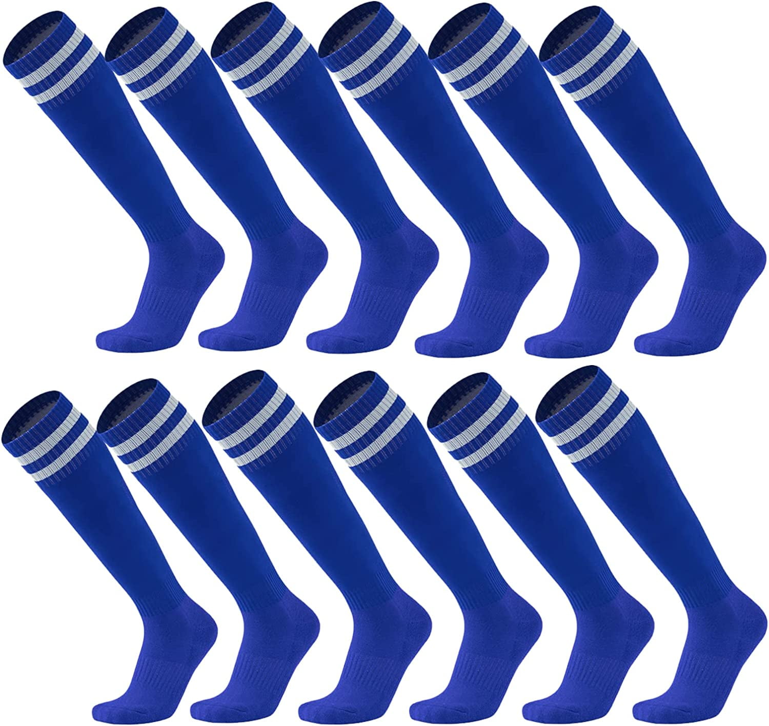 Ultrafun 6 Pairs Soccer Socks Color Stretchy Compression Knee High Tube ...