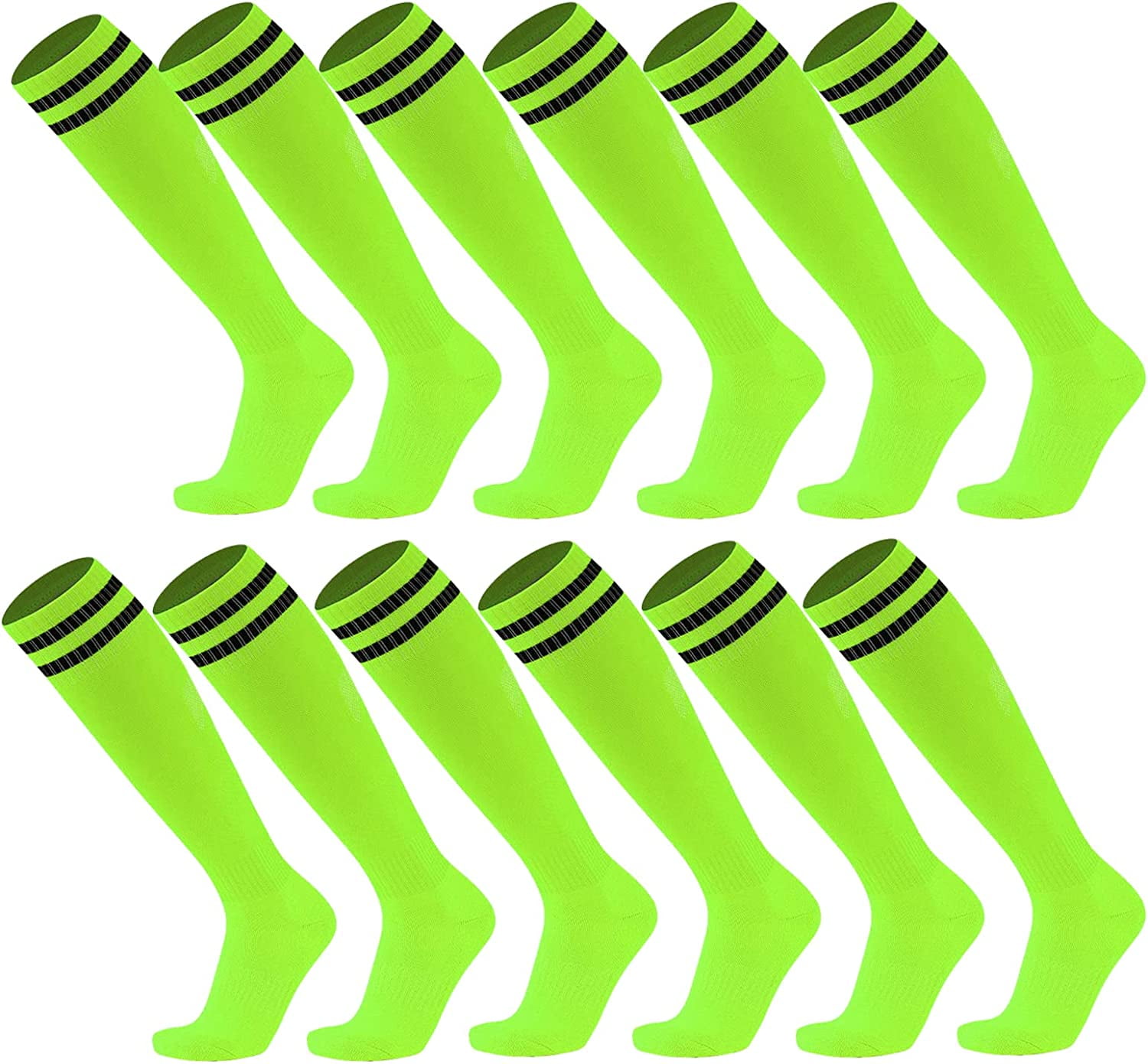 Ultrafun 6 Pairs Soccer Socks Color Stretchy Compression Knee High Tube ...
