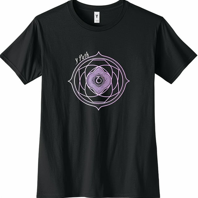 Ultrailluminated Black T Shirt with Purple Chakra Symbol and Sacred ... Ultrailluminated Black T Shirt with Purple Chakra Symbol and Sacred ...