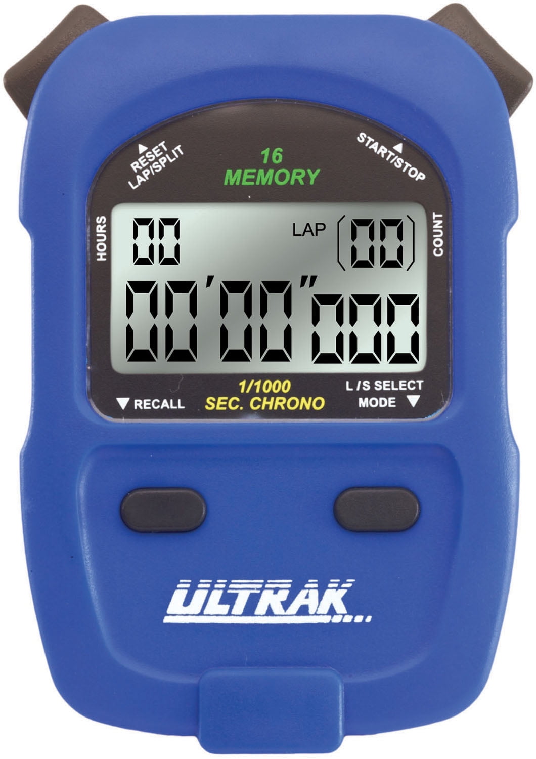 Ultrak 460 - 16 Lap Or Cumulative Split Memory Stopwatch - Blue ...