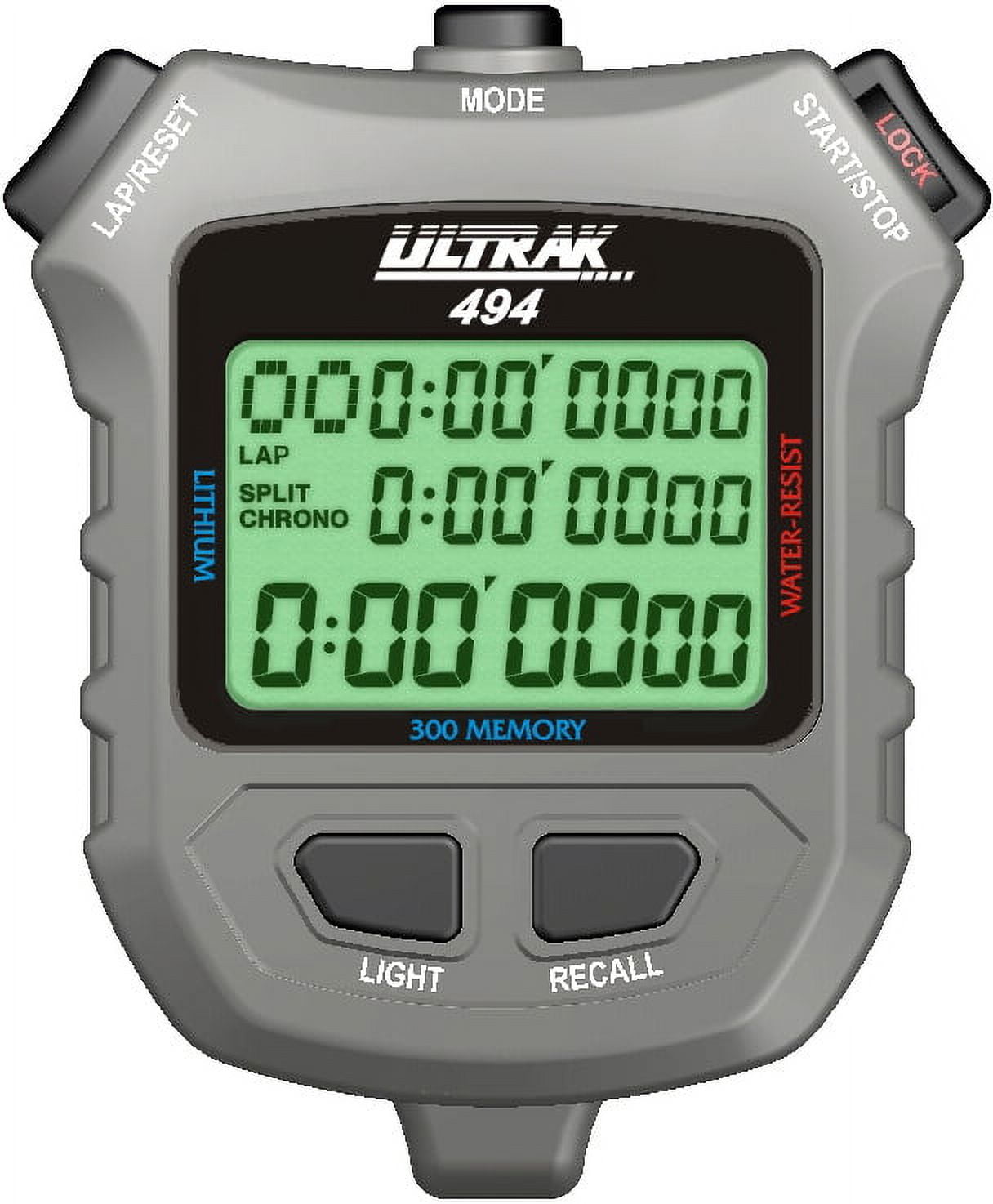 Ultrak 494 - 300 Dual Split Memory Stopwatch with Electro Luminescent ...