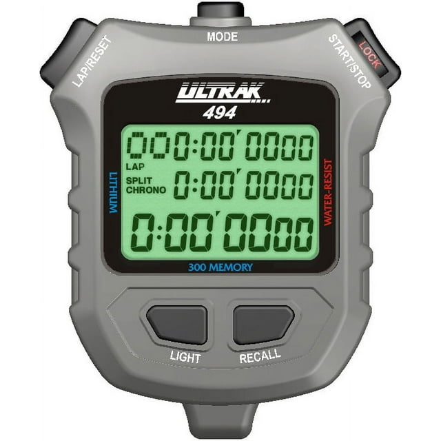 Ultrak 494 - 300 Dual Split Memory Stopwatch with Electro Luminescent ...